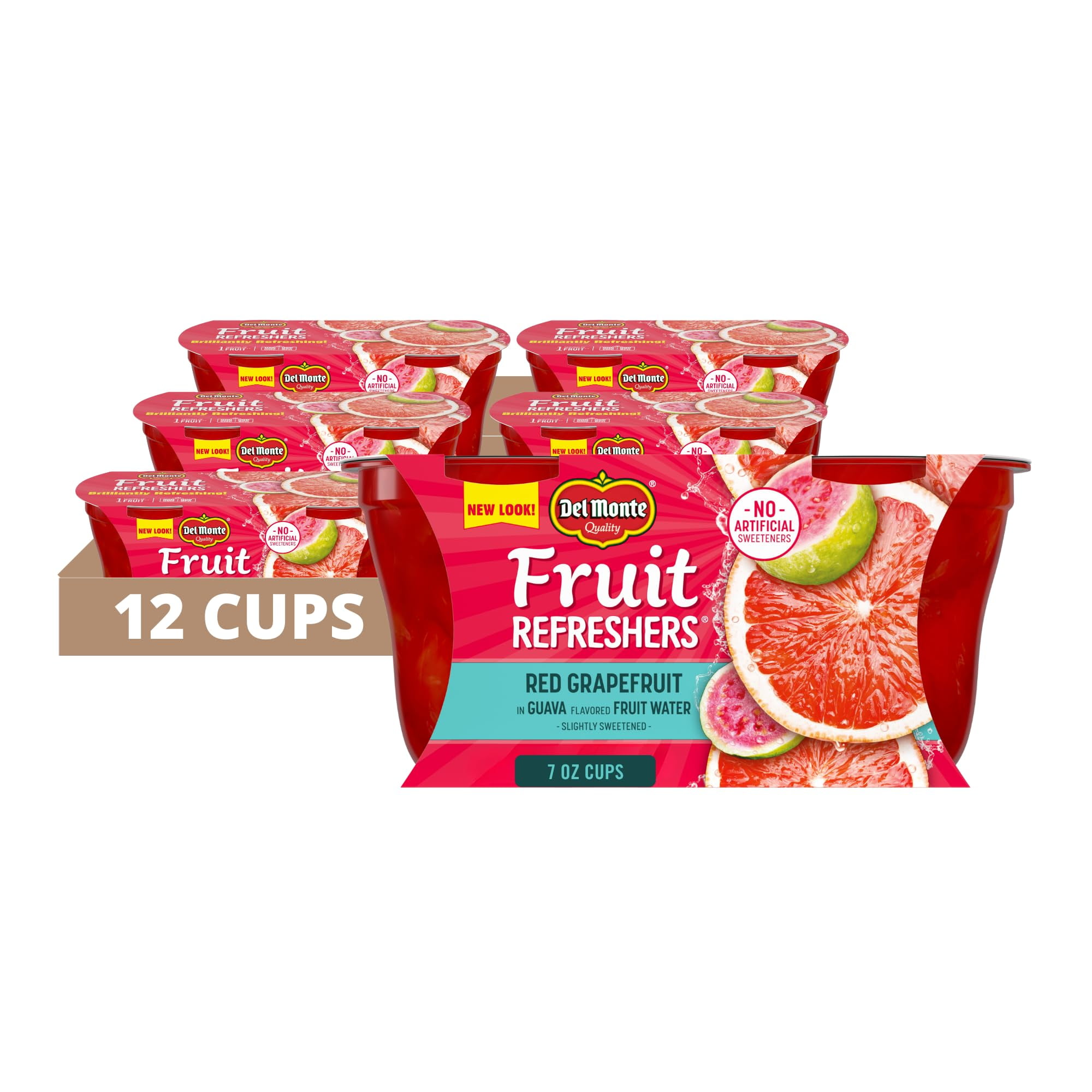 Del Monte Refreshers Red AIF4 Grapefruit in Guava Fruit Water Cups, 7 ...