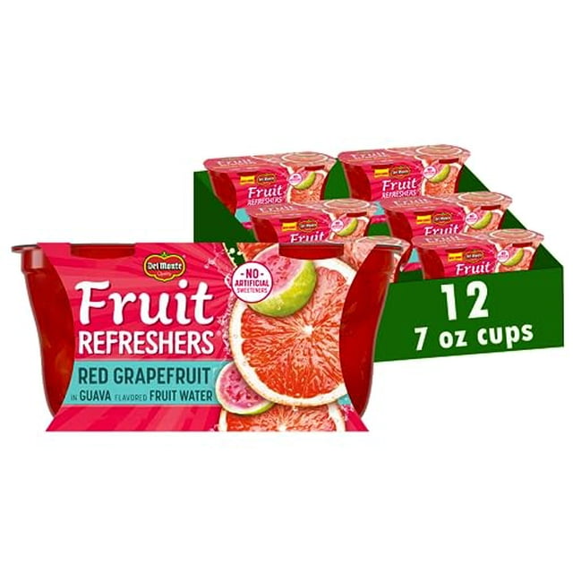 Del Monte Refreshers Red Grapefruit in Guava Fruit Water Cups, 7 Ounce ...