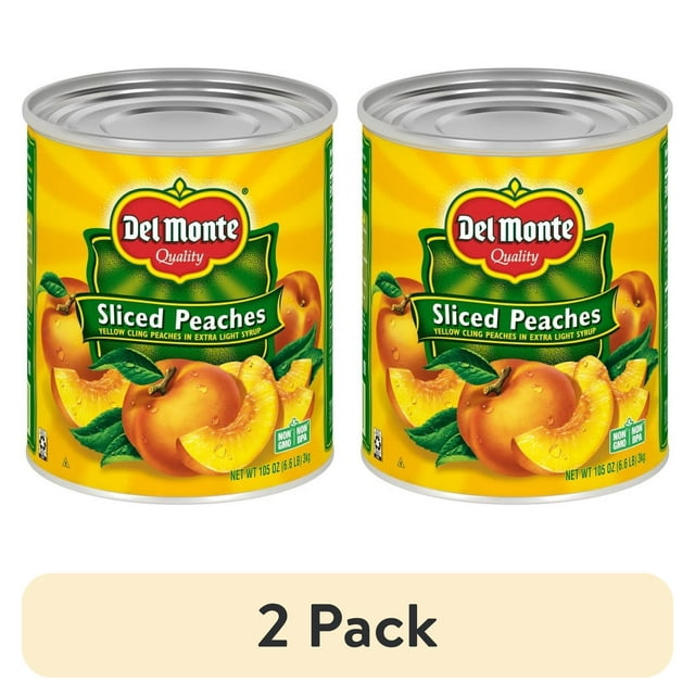 (2 pack) Del Monte Sliced Yellow Cling Peaches in Extra Light Syrup ...