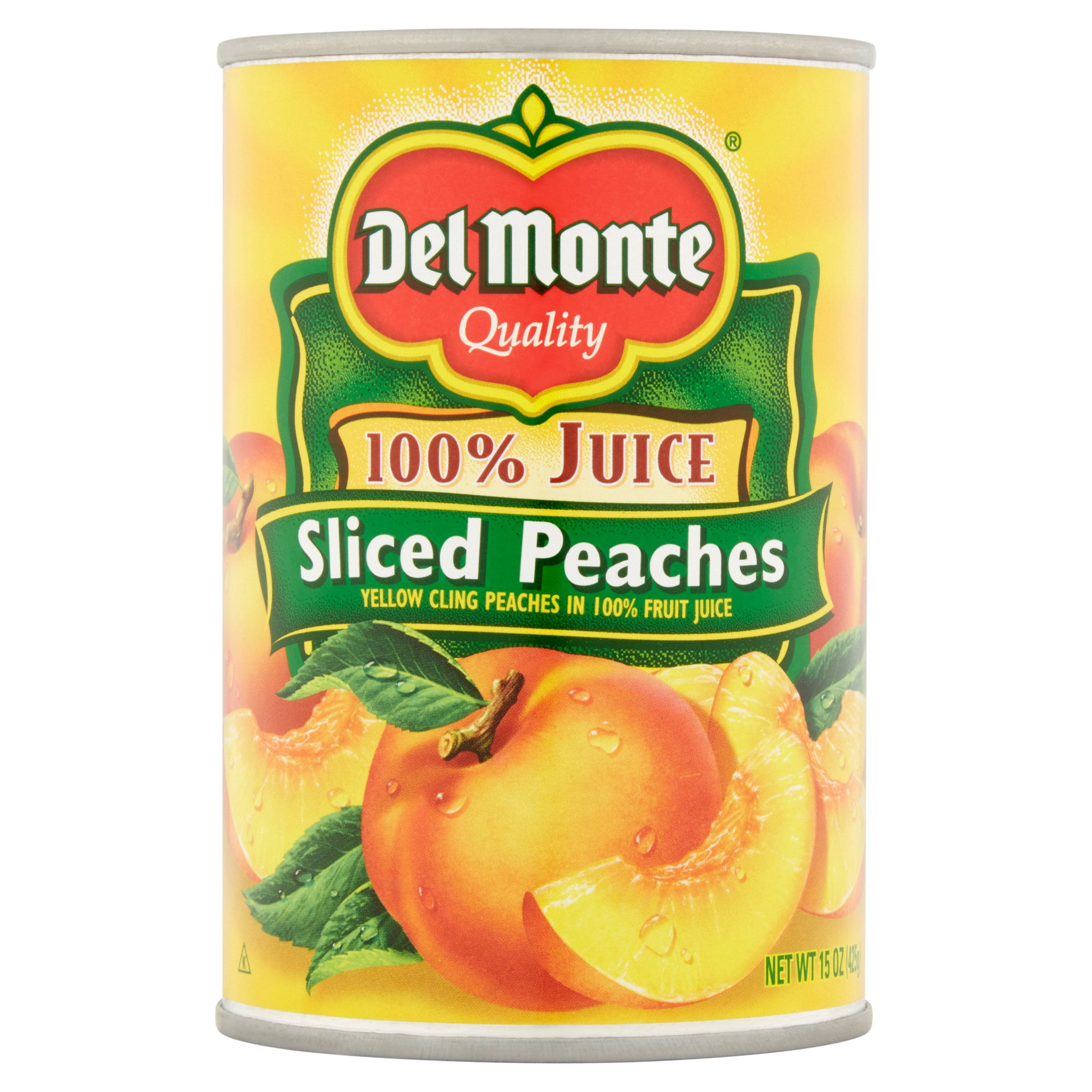 Del Monte Sliced Peaches in 100% Juice, 15 oz - Walmart Business Supplies