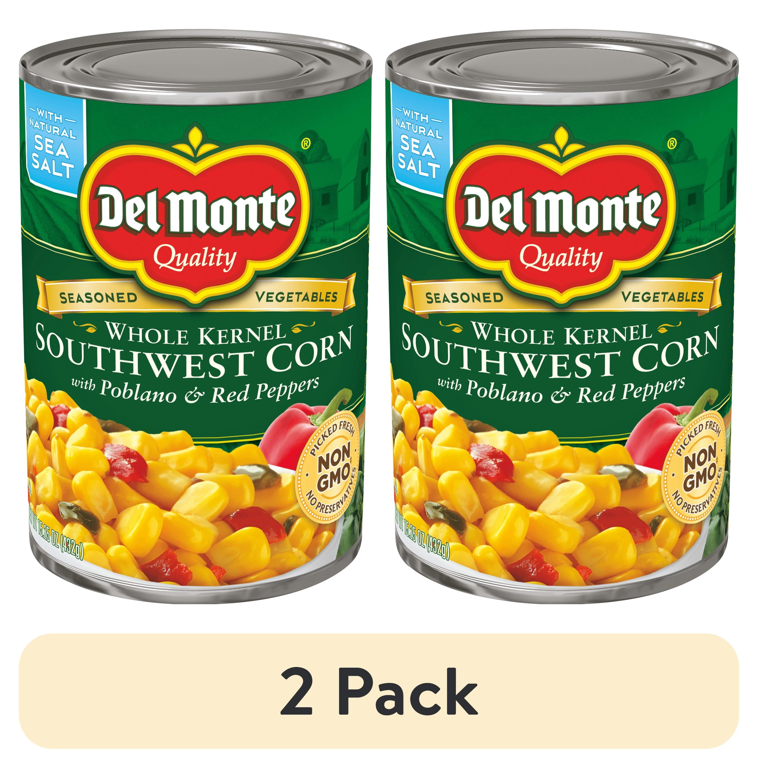 (2 pack) Del Monte Southwest Whole Kernel Corn with Peppers, Canned ...
