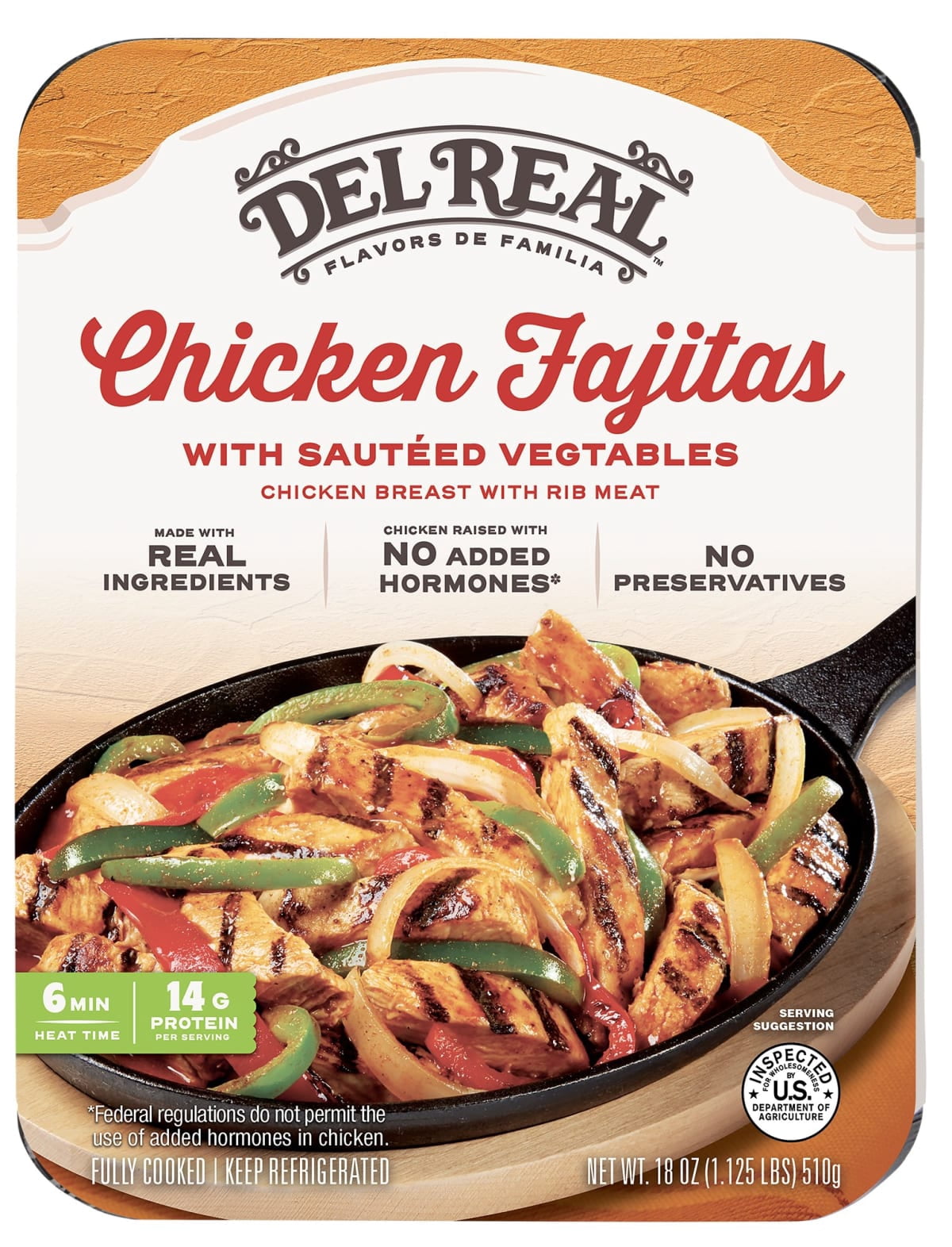 Del Real Foods Grilled Chicken Fajitas Kit with Peppers & Onions, Fully ...