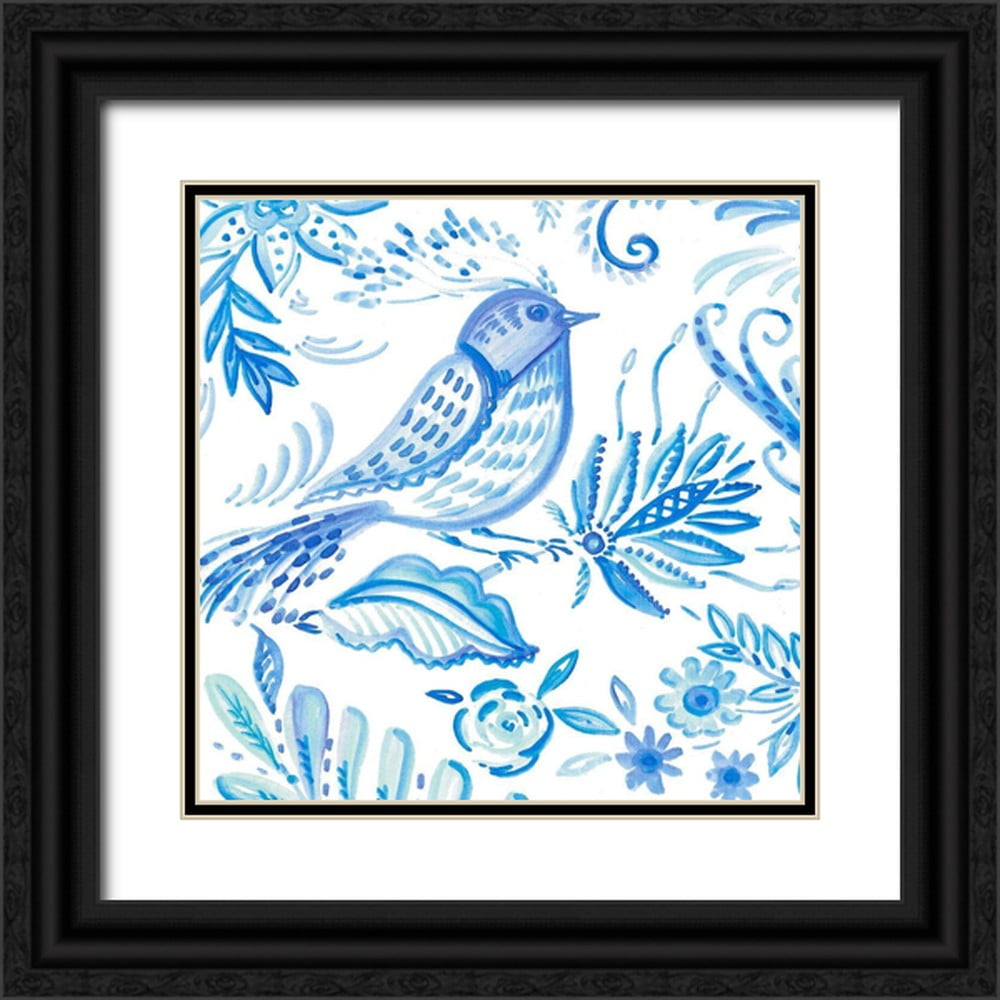 Del Sol, Ani 20x20 Black Ornate Wood Framed with Double Matting Museum ...