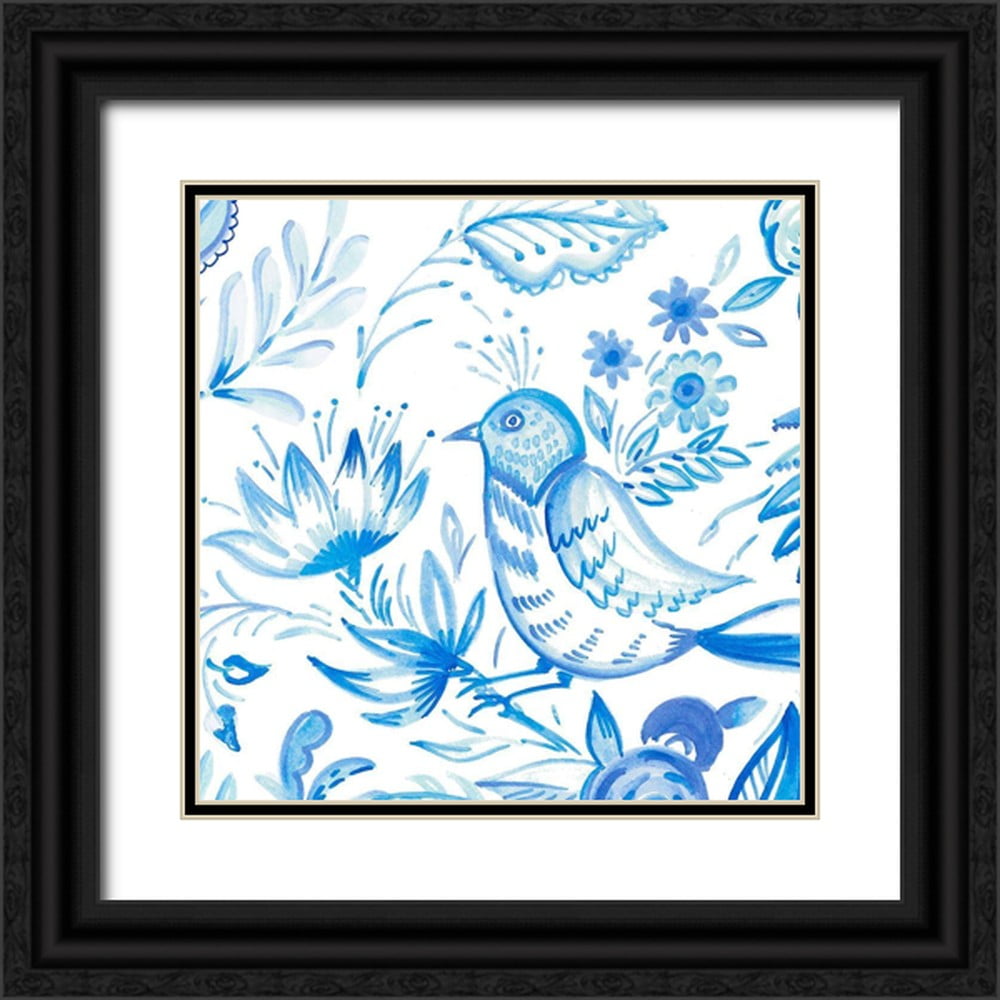 Del Sol, Ani 26x26 Black Ornate Wood Framed with Double Matting Museum ...