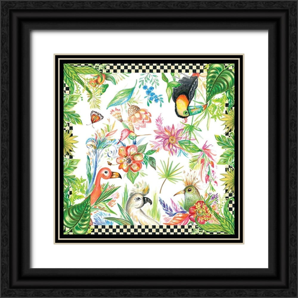 Del Sol, Ani 26x26 Black Ornate Wood Framed with Double Matting Museum ...