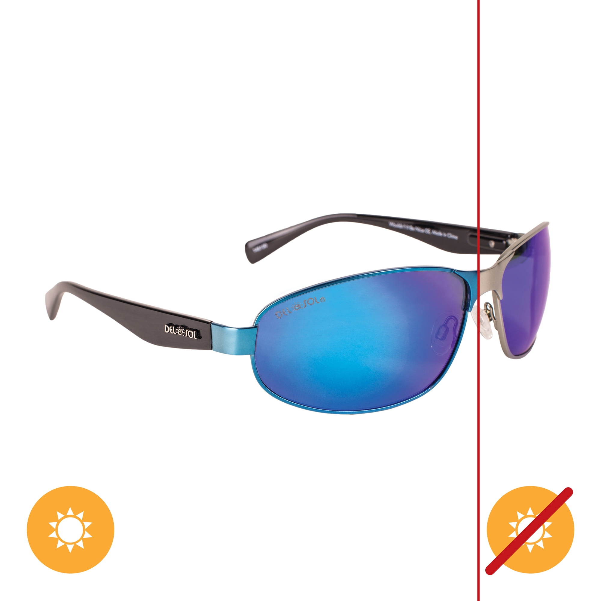 Del Sol Solize Men's Trendy Color-Changing Sunglasses - Silver to Blue ...