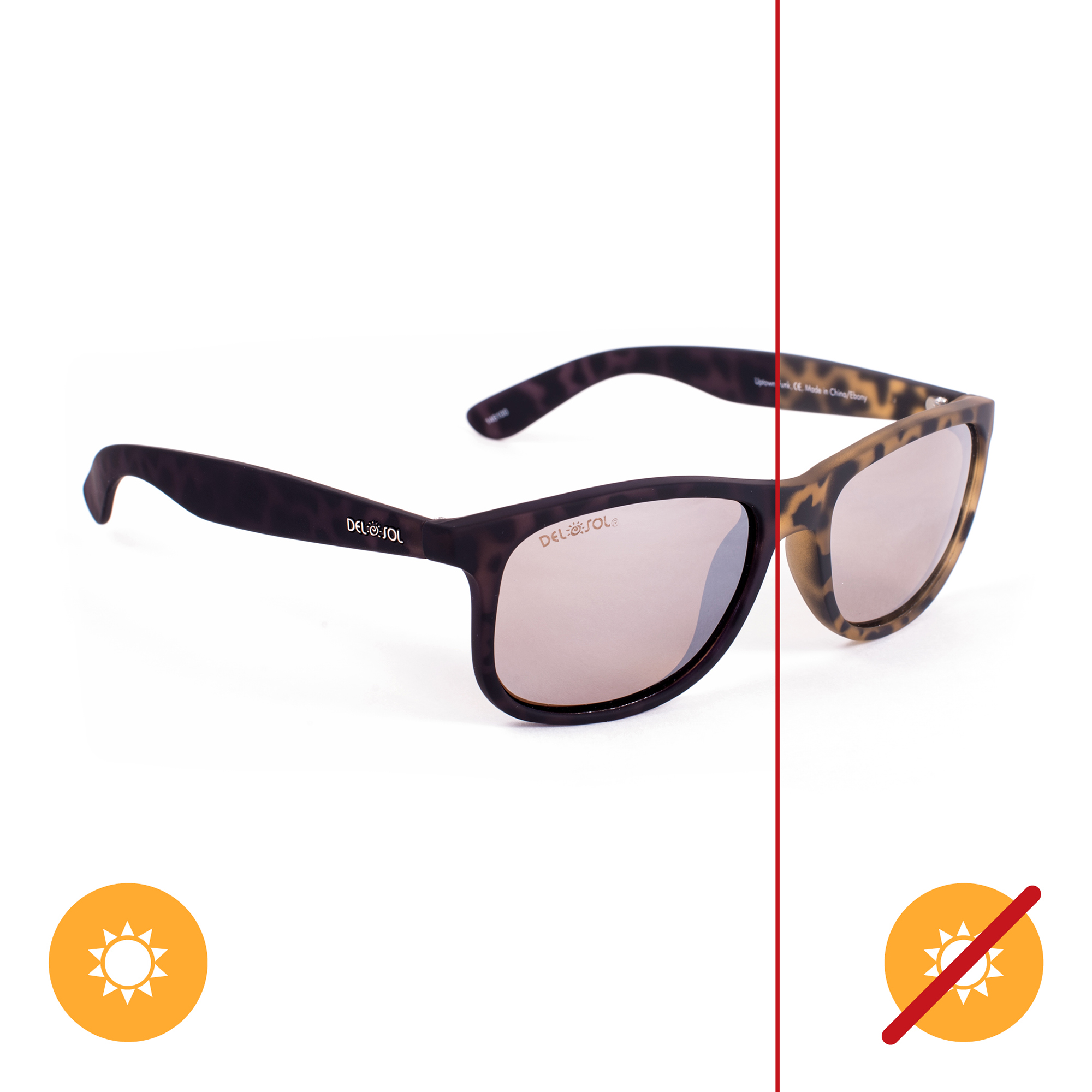 Del Sol Women's Uptown Funk Color-Changing Sunglasses - Tortoise to ...