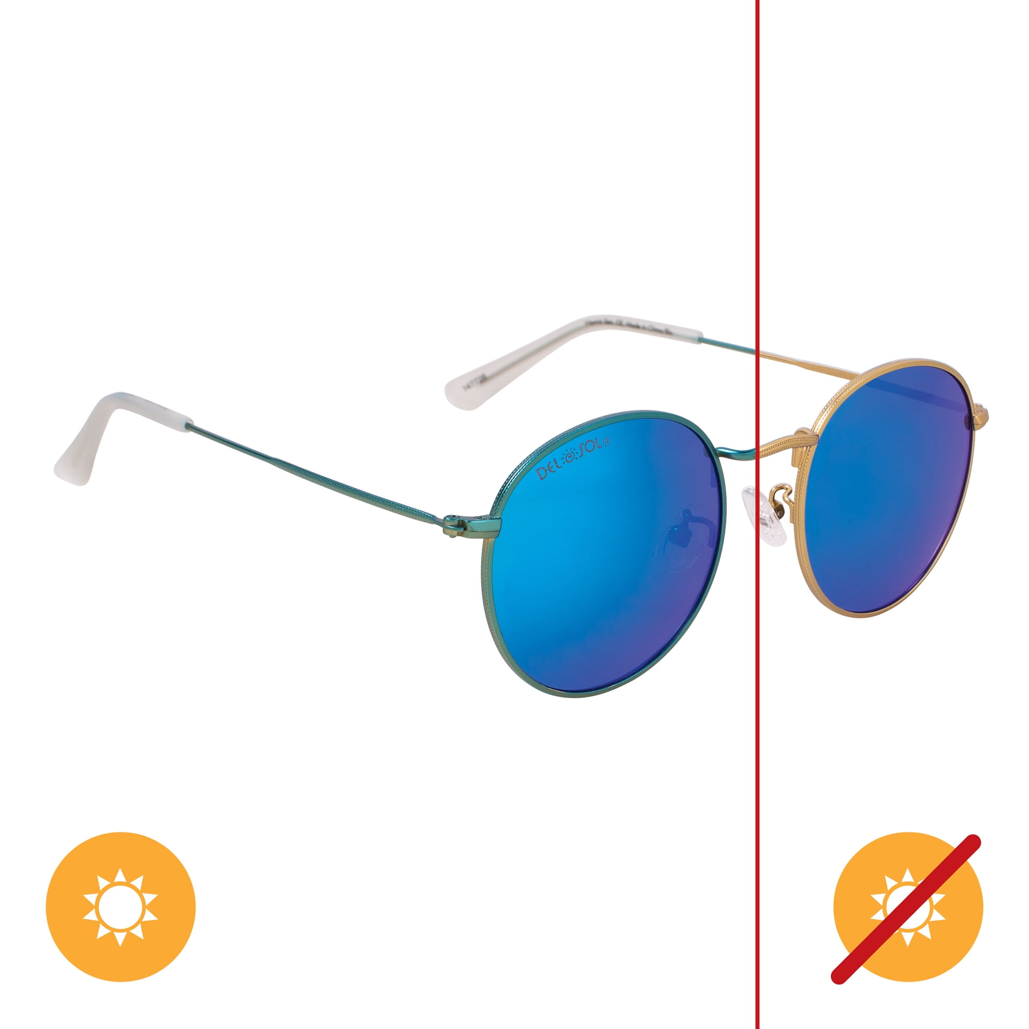 Del Sol Solize Color-Changing Unisex Sunglasses - Vitamin Sea - Changes ...