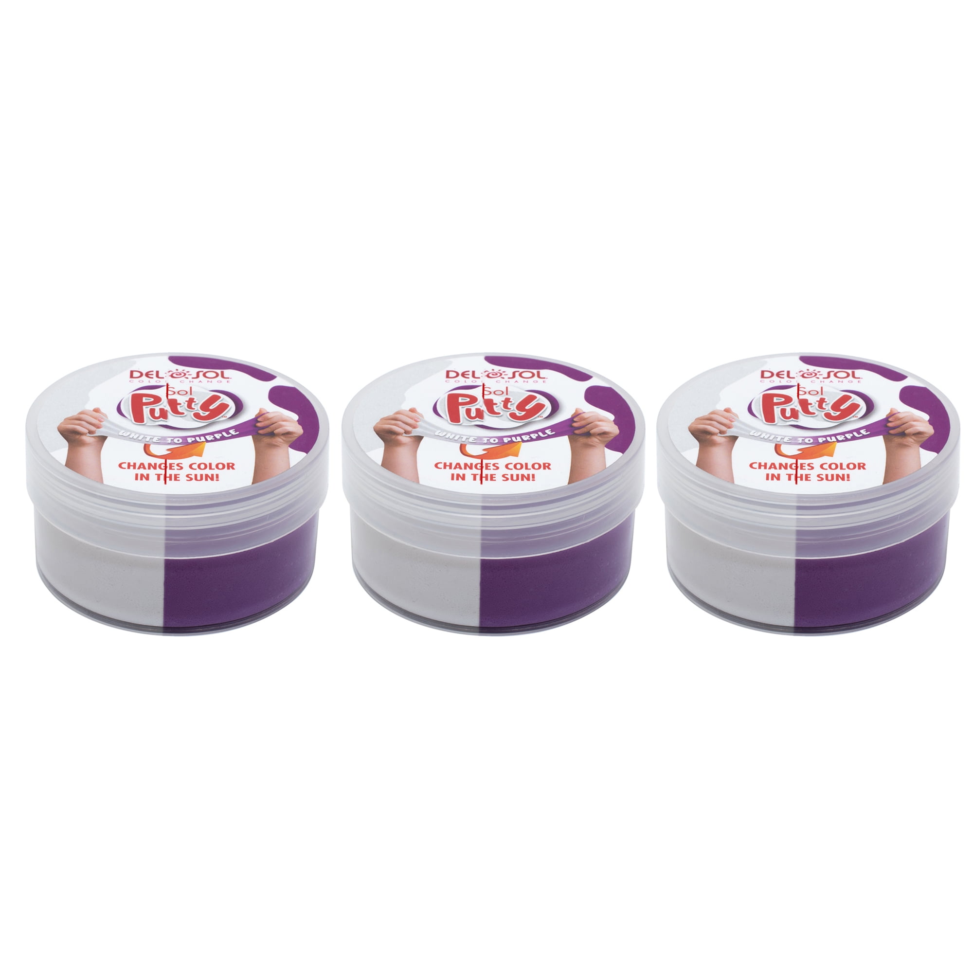 DelSol Color-Changing Sol Putty - White to Purple - Pack of 3 , 1 Pc Putty - Walmart.com