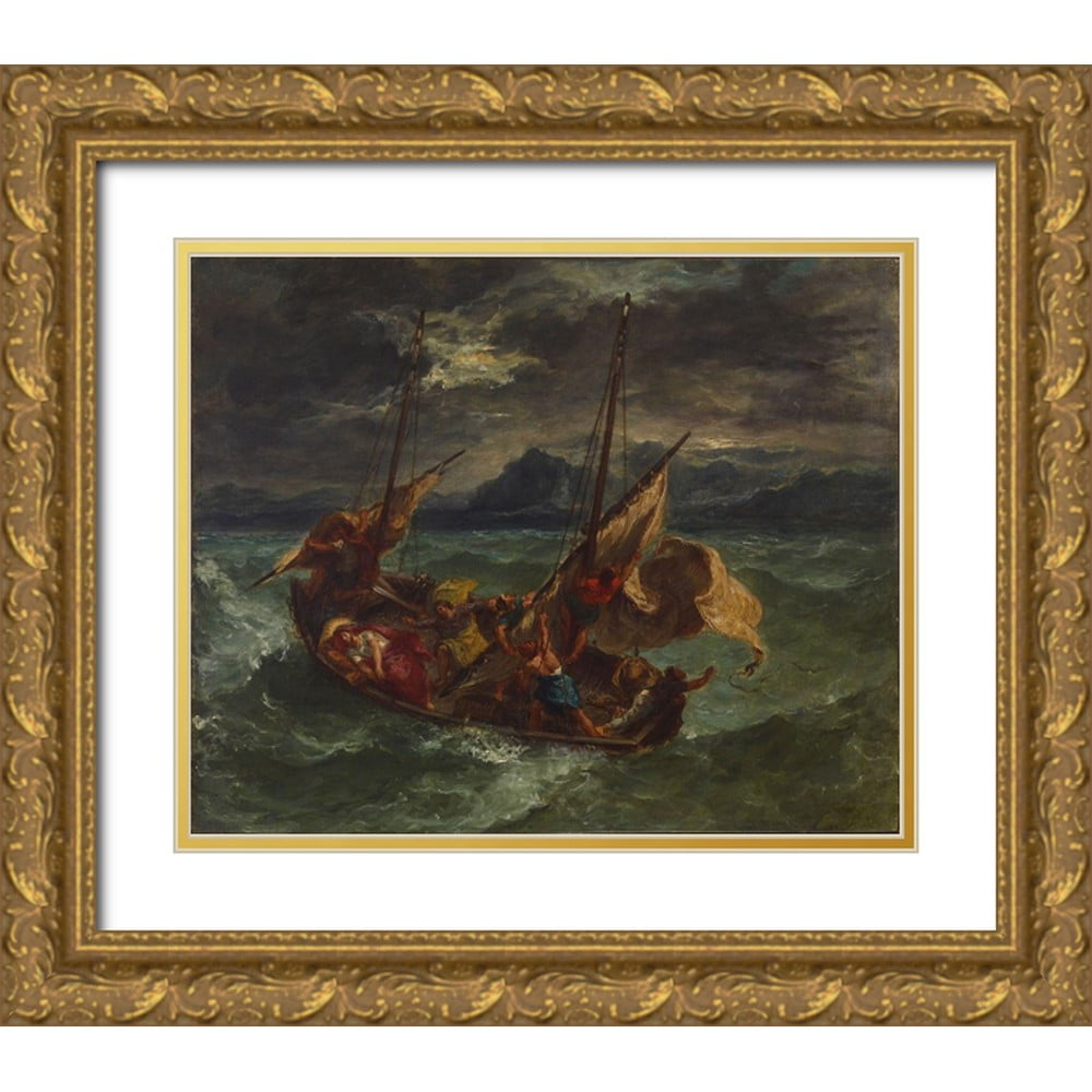 Delacroix, Eugene 24x20 Gold Ornate Wood Framed with Double Matting ...