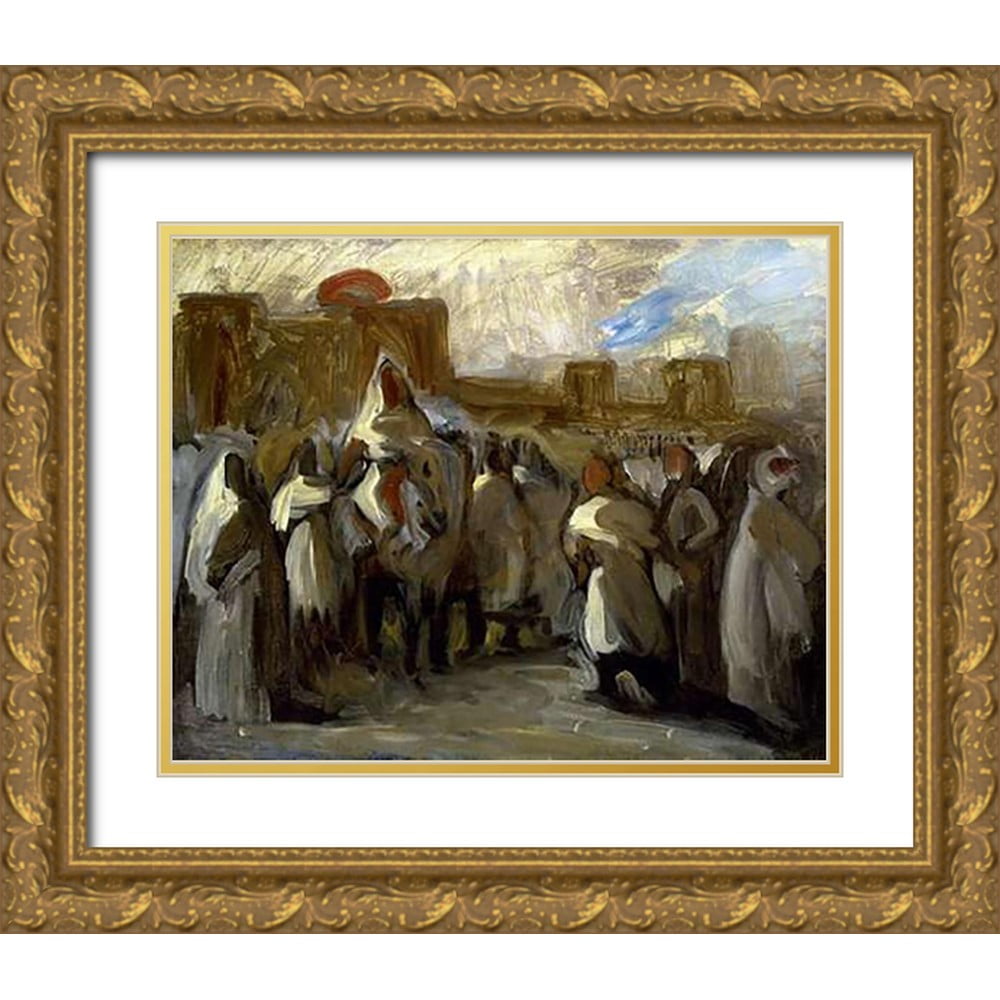 Delacroix, Eugene 24x20 Gold Ornate Wood Framed with Double Matting ...