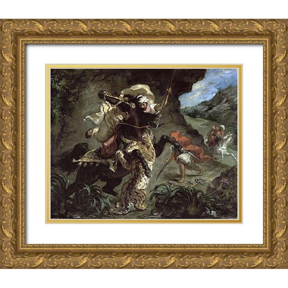 Delacroix, Eugene 24x20 Gold Ornate Wood Framed with Double Matting ...
