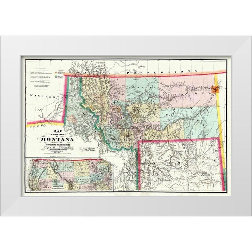 Delacy 14x11 White Modern Wood Framed Museum Art Print Titled - Montana ...