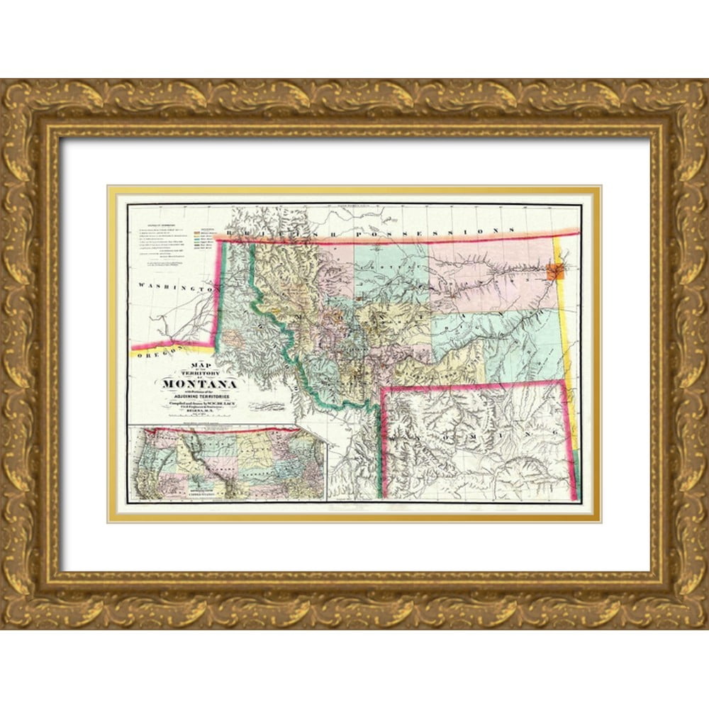 Delacy 32x23 Gold Ornate Wood Framed with Double Matting Museum Art ...