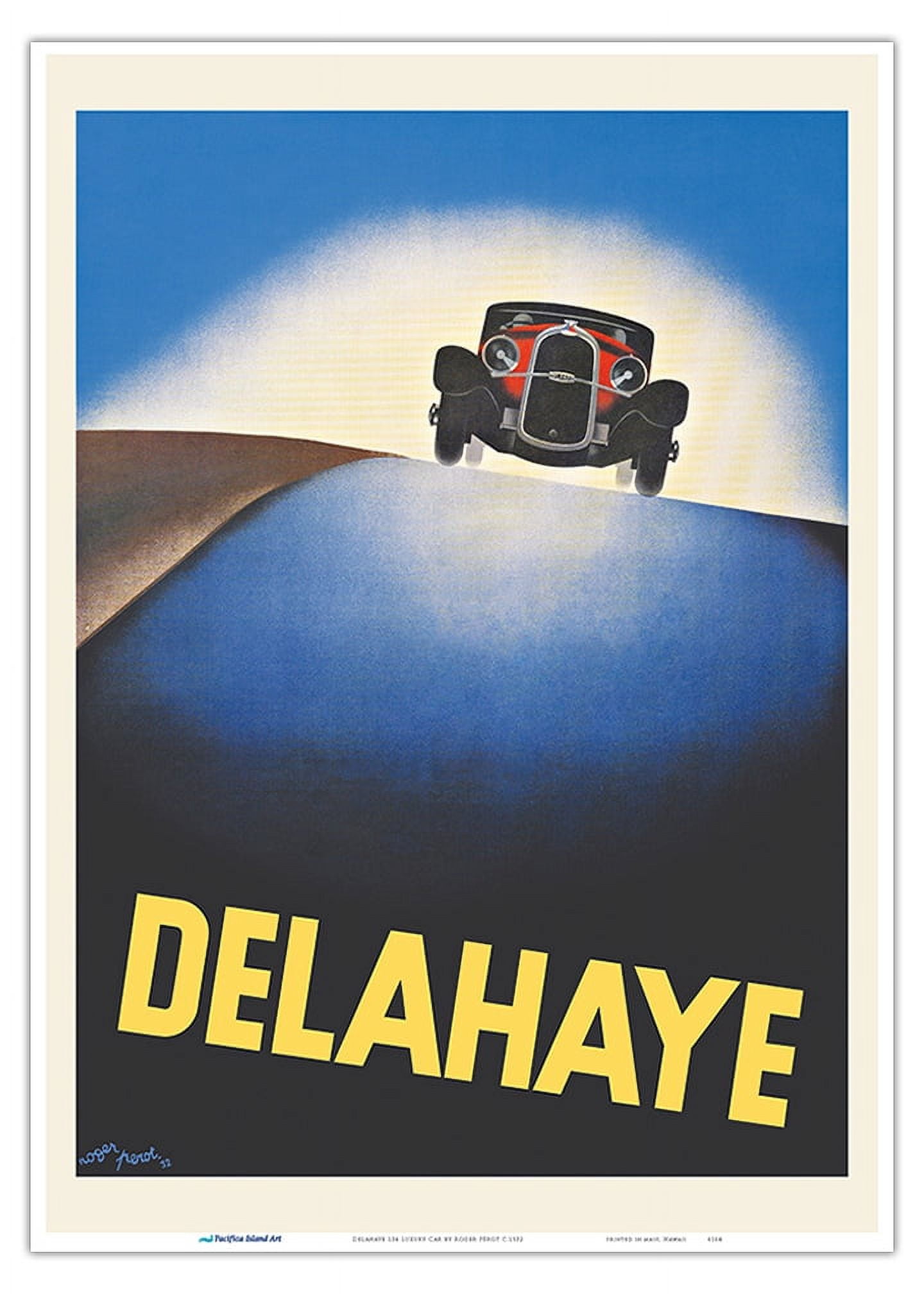 Delahaye 134 Luxury Car - Vintage Automobile Poster by Roger Pérot c ...