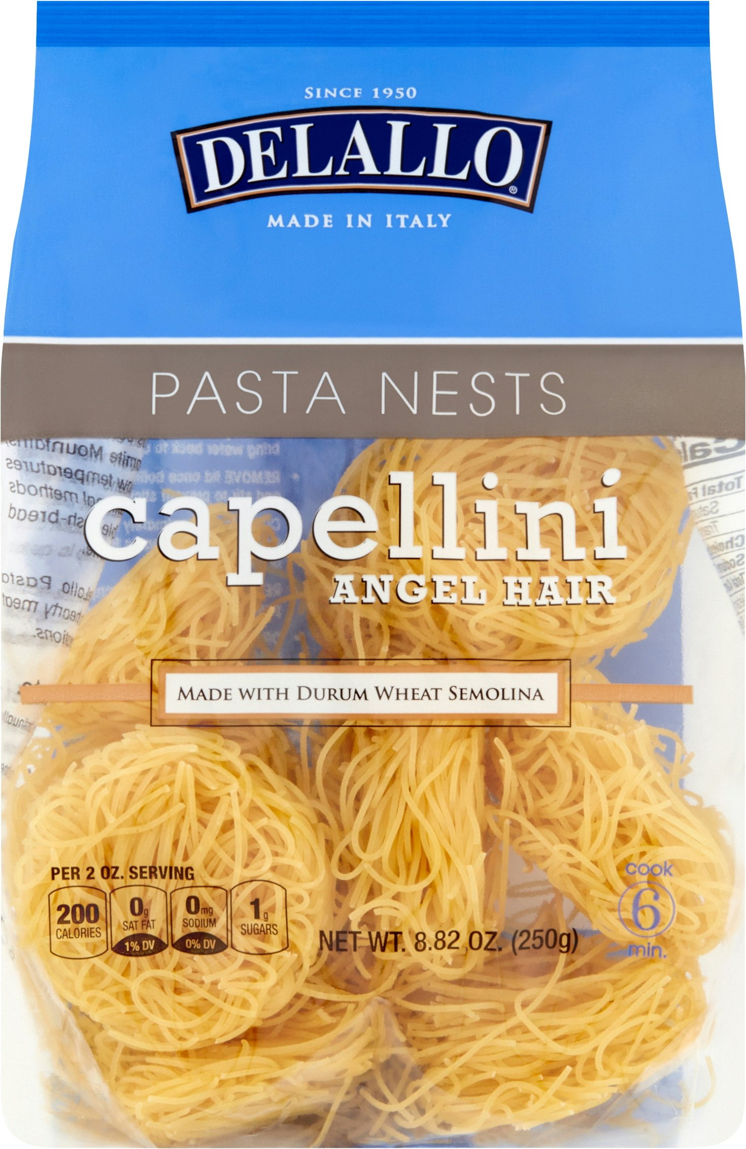 Delallo Capellini D'Angelo Pasta 8.82 oz (Pack Of 12) - Walmart.com