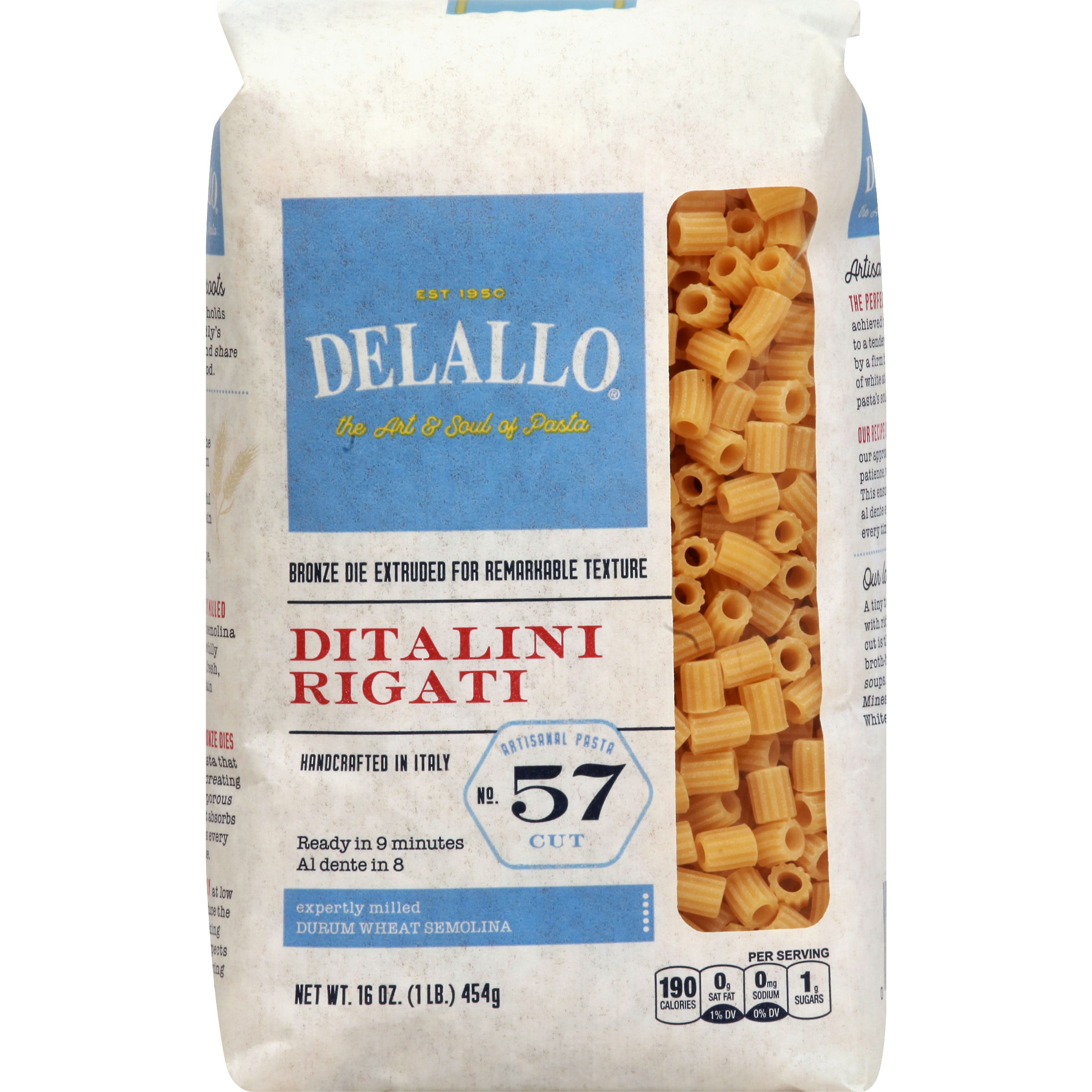 Delallo Ditalini Rigati #57 16 oz (Pack Of 12) - Walmart.com
