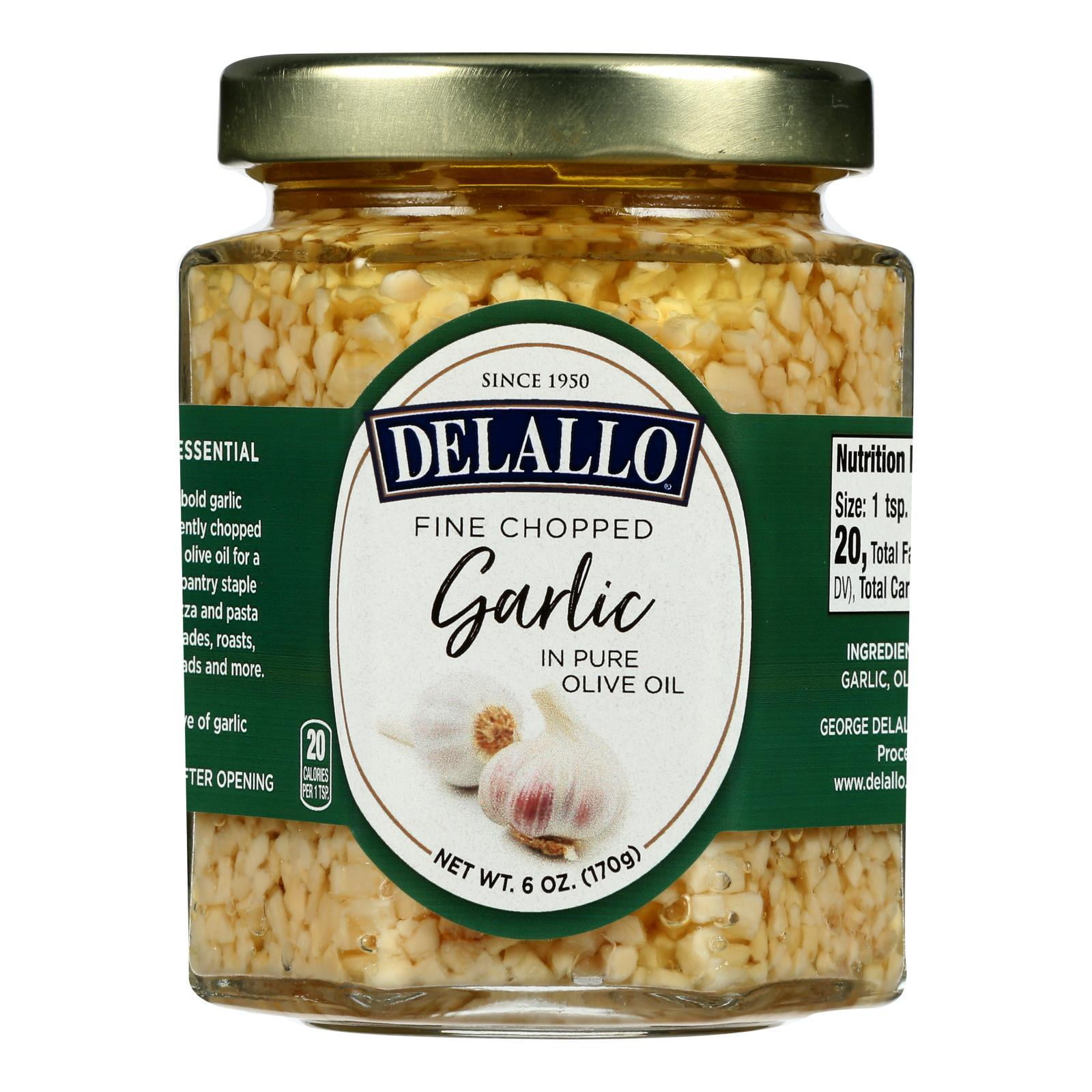 Delallo Fine Chopped Garlic In Pure Olive Oil - Case of 12 - 6 OZ ...