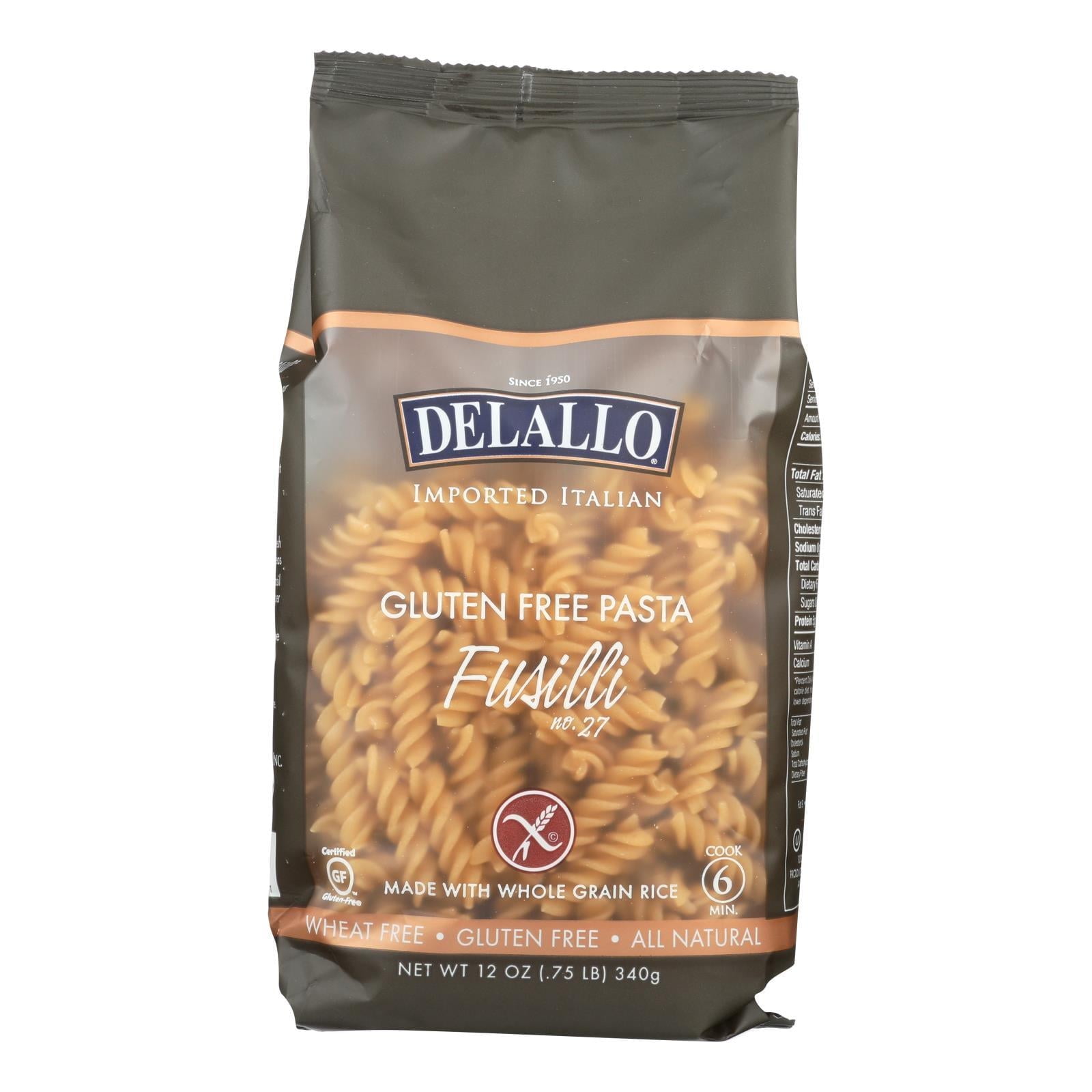 Delallo Gluten-Free Fusilli Pasta - Case of 12 - 12 OZ - Walmart.com