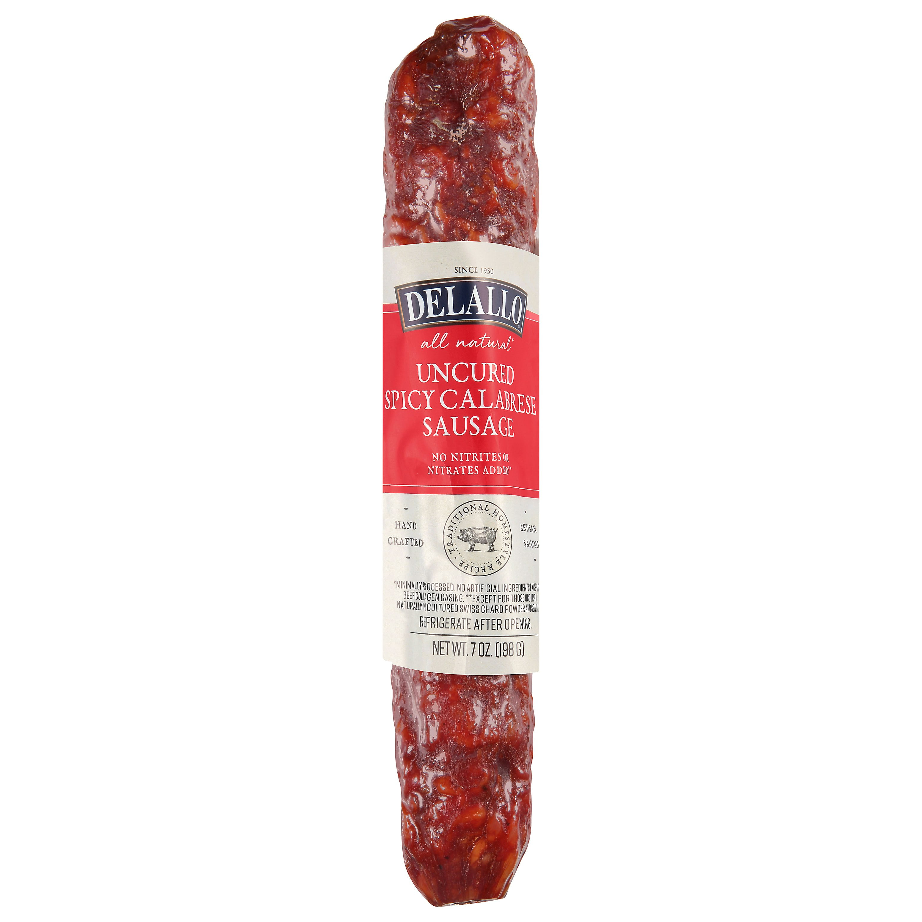 Delallo Hot Dry Calabrese Sausage 7 oz (Pack Of 12) - Walmart.com