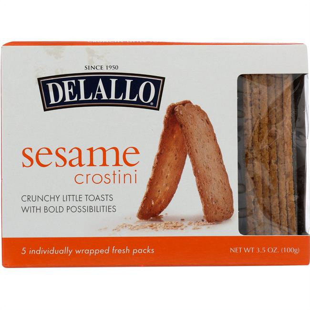 Delallo KHFM00294664 3.5 oz Italian Crunchy Little Toasts Sesame ...