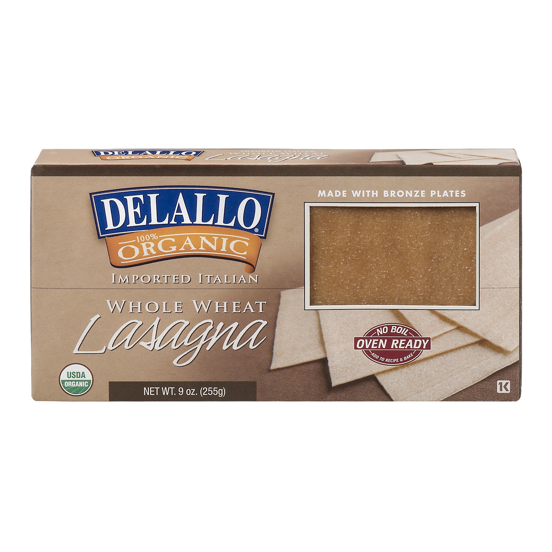 Delallo Organic No Boil Whole Wheat Lasagna Pasta Sheets 9 Oz Delallo Organic No Boil Whole Wheat Lasagna Pasta Sheets 9 Oz