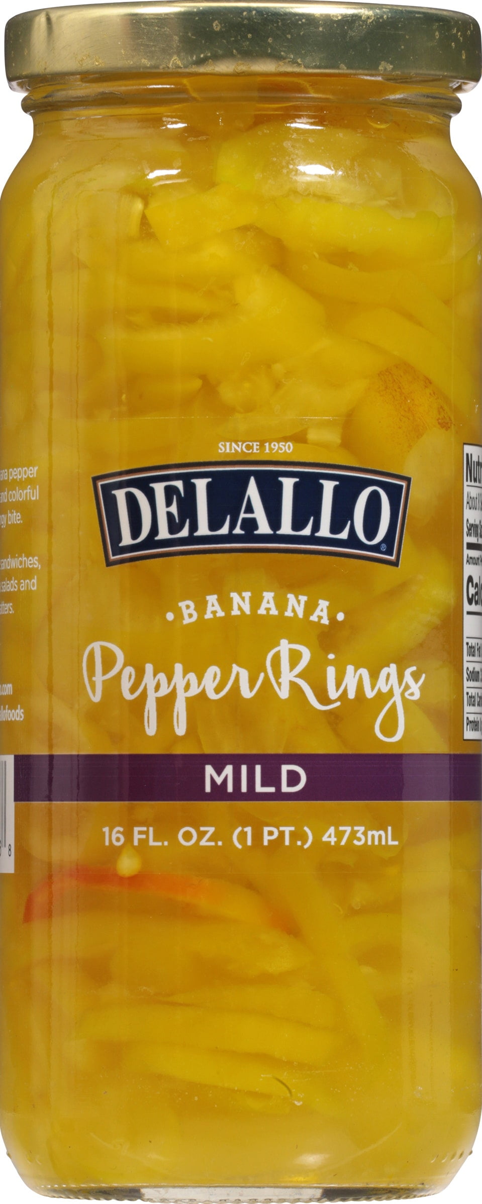 Delallo Mild Banana Ring Peppers 16 oz (Pack of 12) - Walmart.com