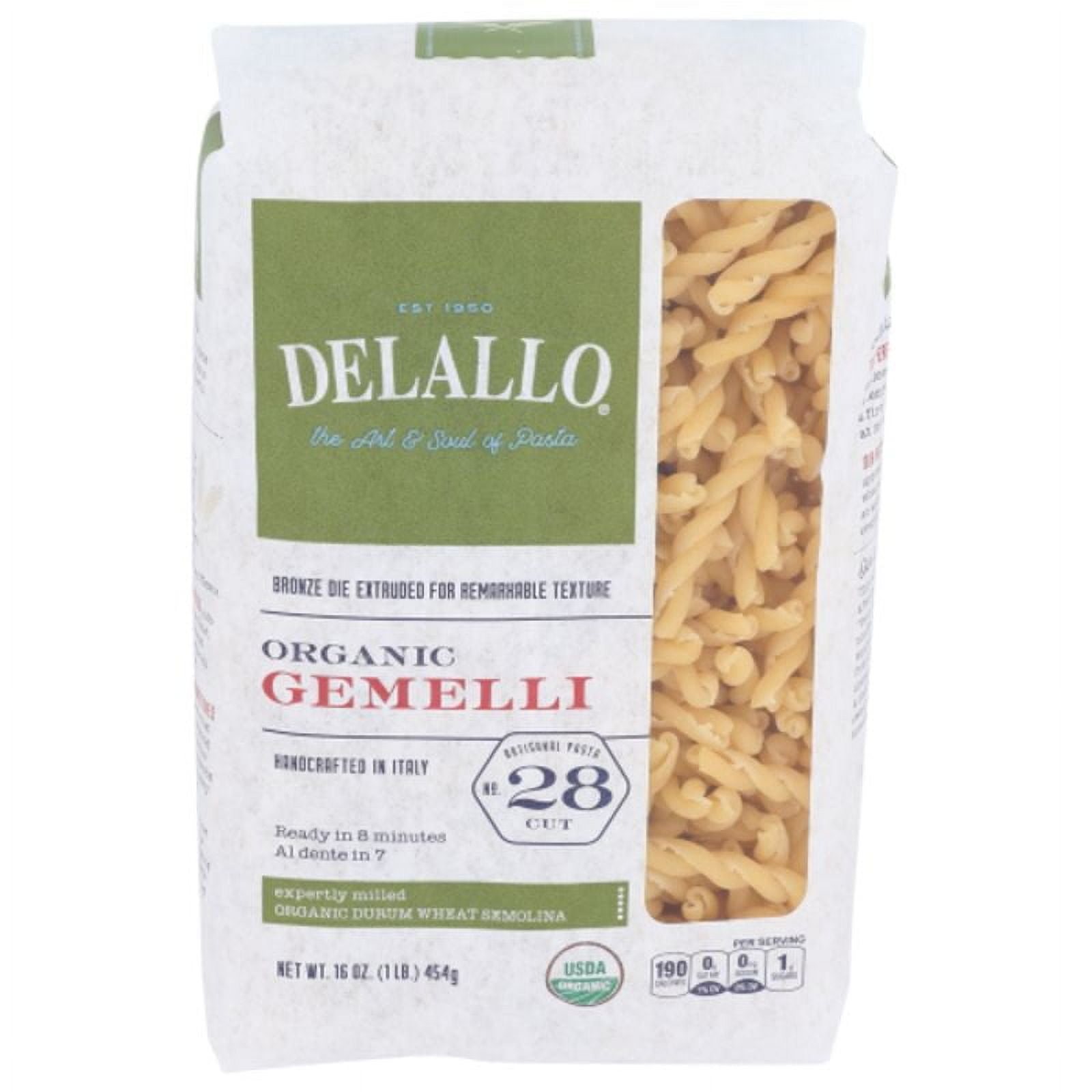 Delallo Organic Gemelli Pasta Number 28 16 oz - Walmart.com