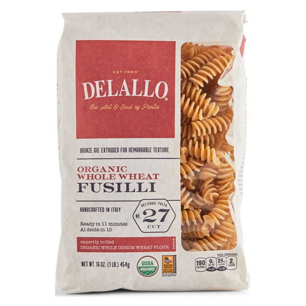 Delallo Organic Whole Wheat Pasta Fusilli No.27 -- 16 oz - Walmart.com