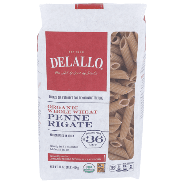 Delallo Organic Whole Wheat Penne Rigate Pasta - Walmart.com