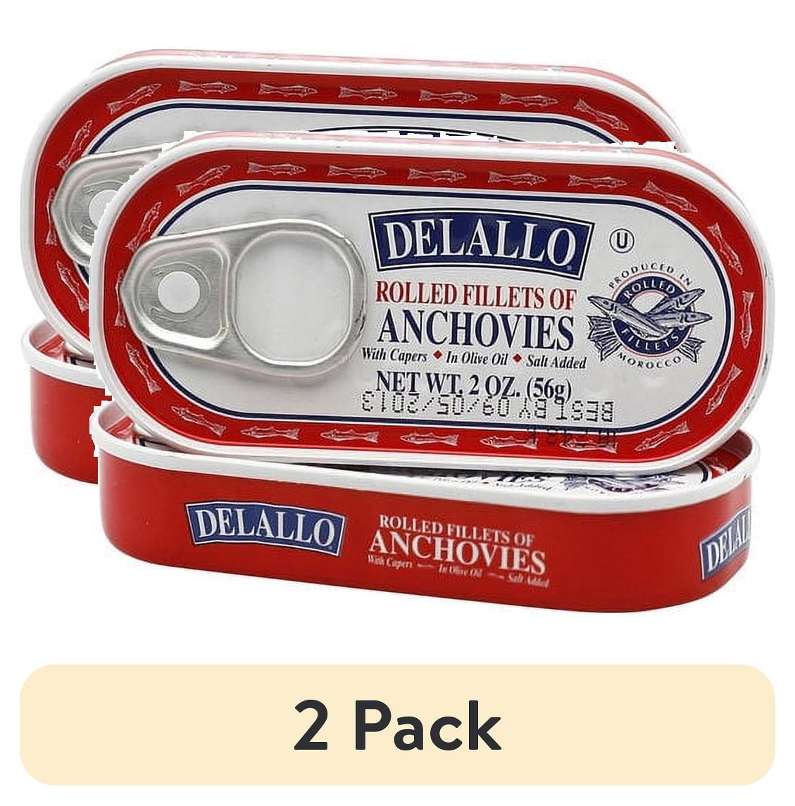 (2 pack) DELALLO - Rolled Fillets of Anchovies with Capers 2OZ ( Pack ...