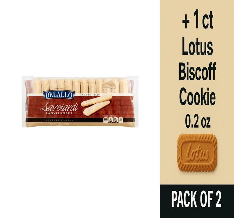 Delallo Savoiardi Lady Fingers 7 oz - Pack of 2 & Lotus Biscoff Cookie ...