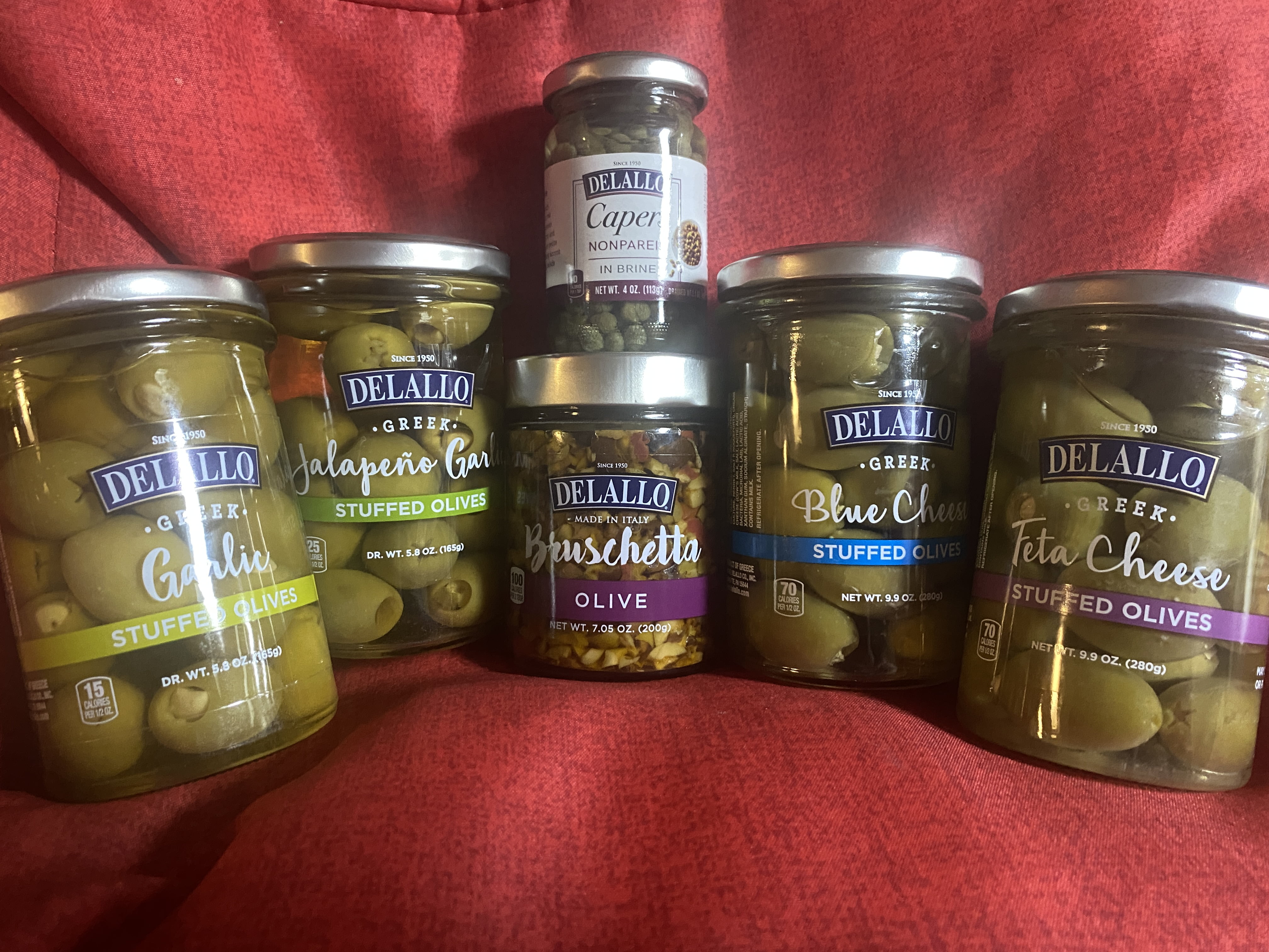 Delallo Winter & Fall Selection Of Olives Jalapeno Garlic,Blue Cheese ...