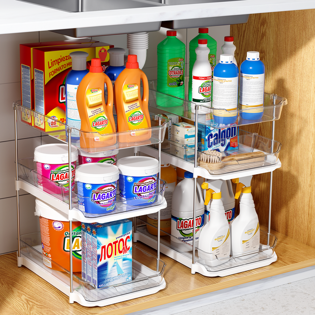 Delamu 2 Sets Of 3 Tier Bathroom Under Sink Organizers And Storage