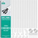 DELAMU Cable Cover 254 Inch White PVC Cable Management Kit for ...