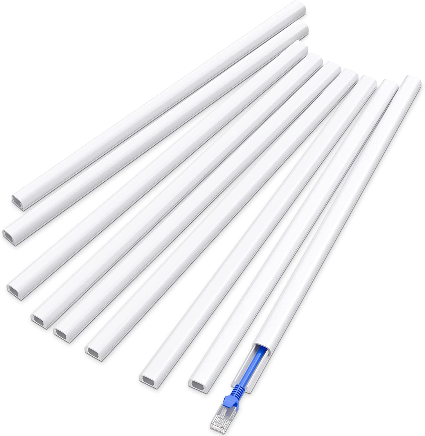 Delamu 142in One-Cord Concealer Raceway Wall Cover, Cable & Wire Hider ...