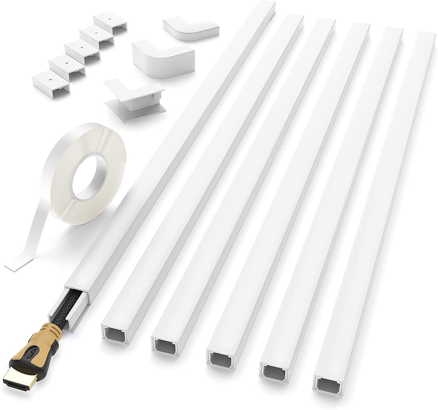 Delamu 94in Cord Hider Management Kit for Wall Mounted TV, Paintable ...