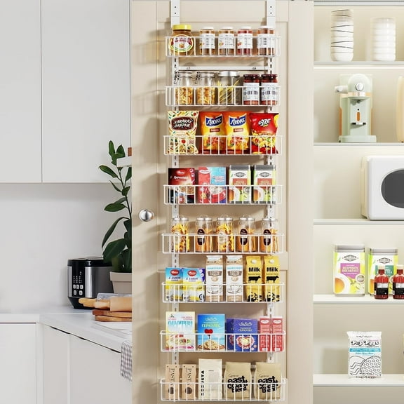 Costway Hanging Kitchen Storage Wire, 6-Tier Adjustable Pantry Door ...