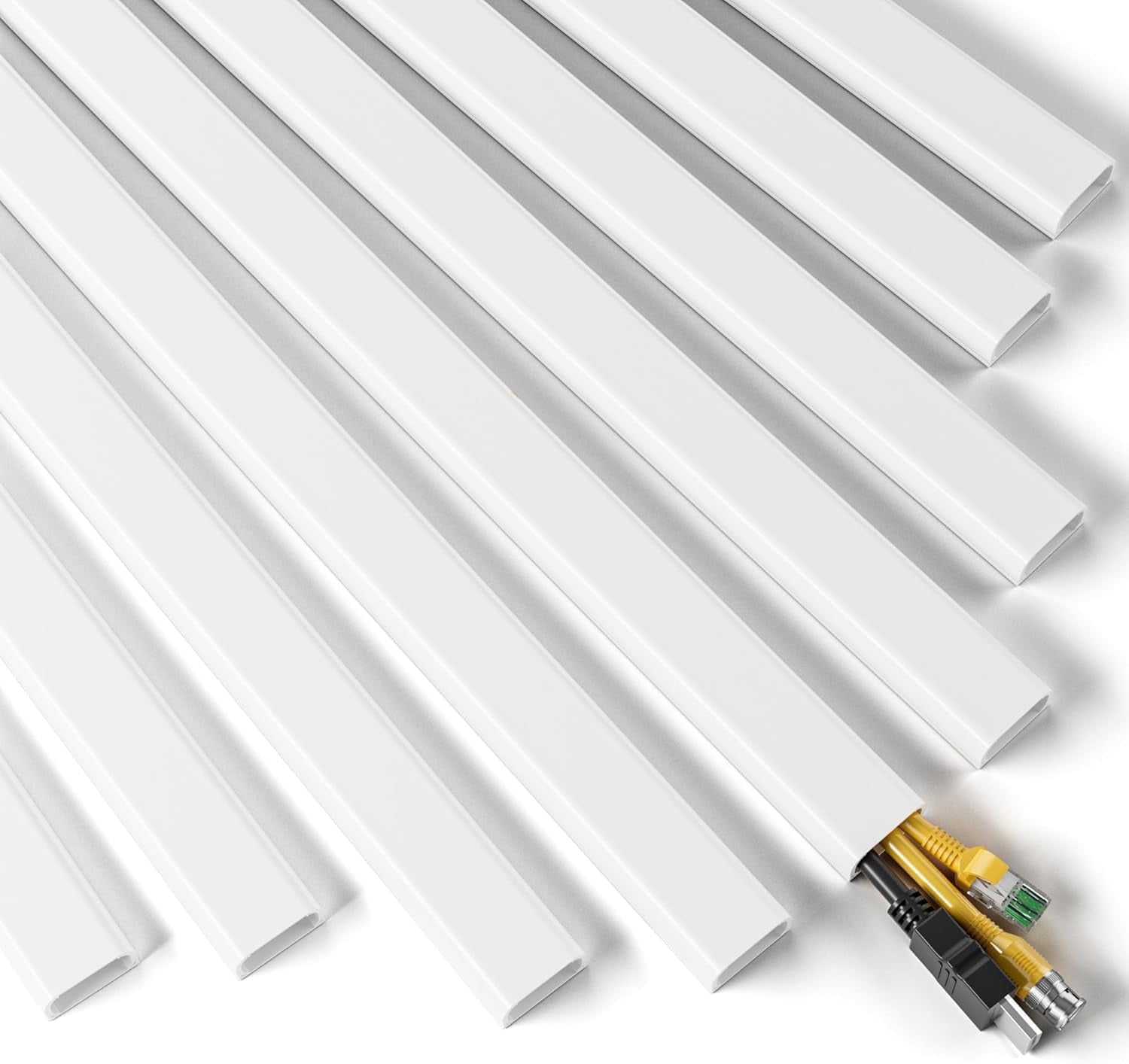 Delamu TV Cord Hider, 142in Cable Cord Covers for Wires on Wall ...