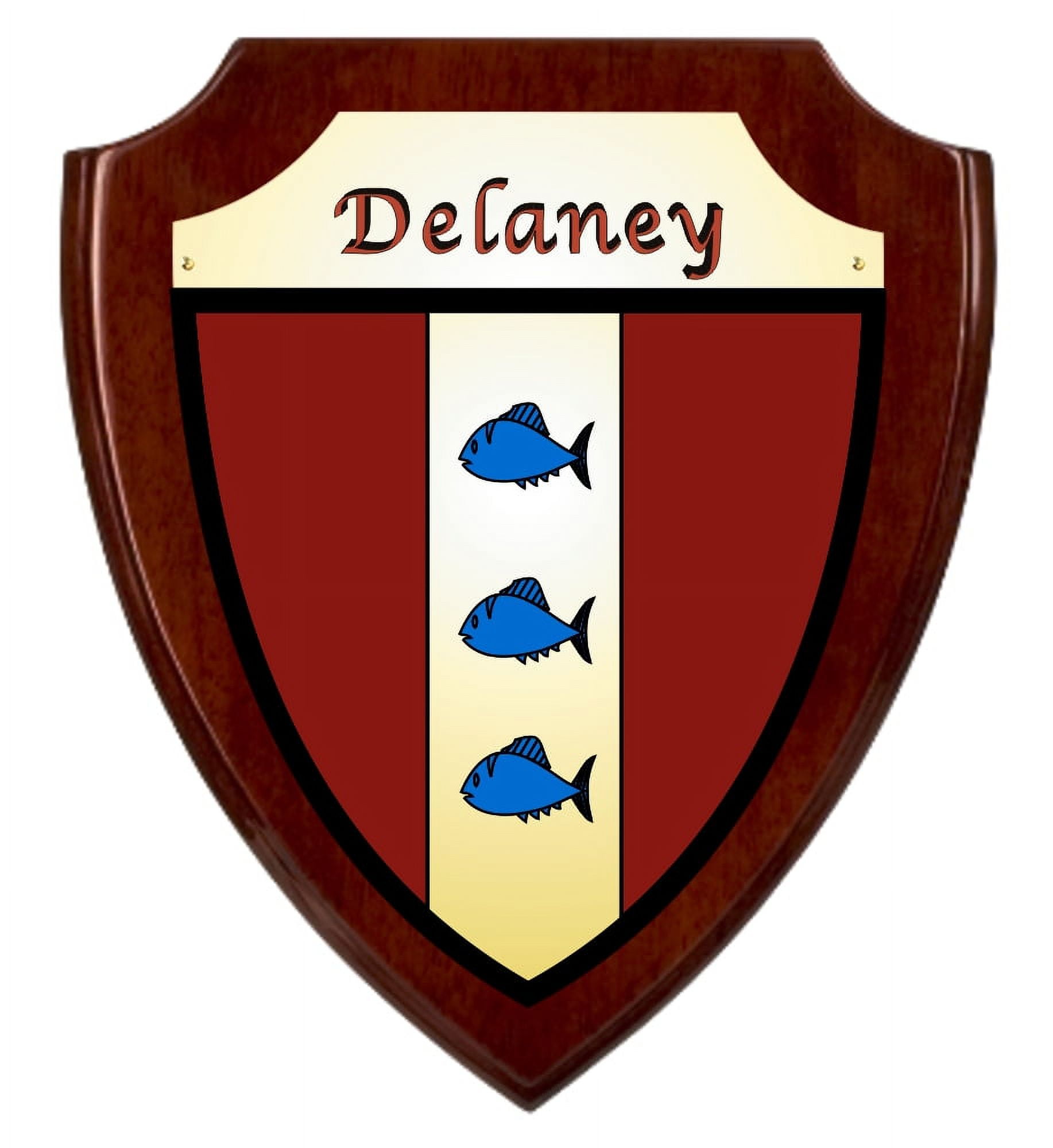 Delaney Irish Coat of Arms Shield Plaque - Rosewood Finish - Walmart.com