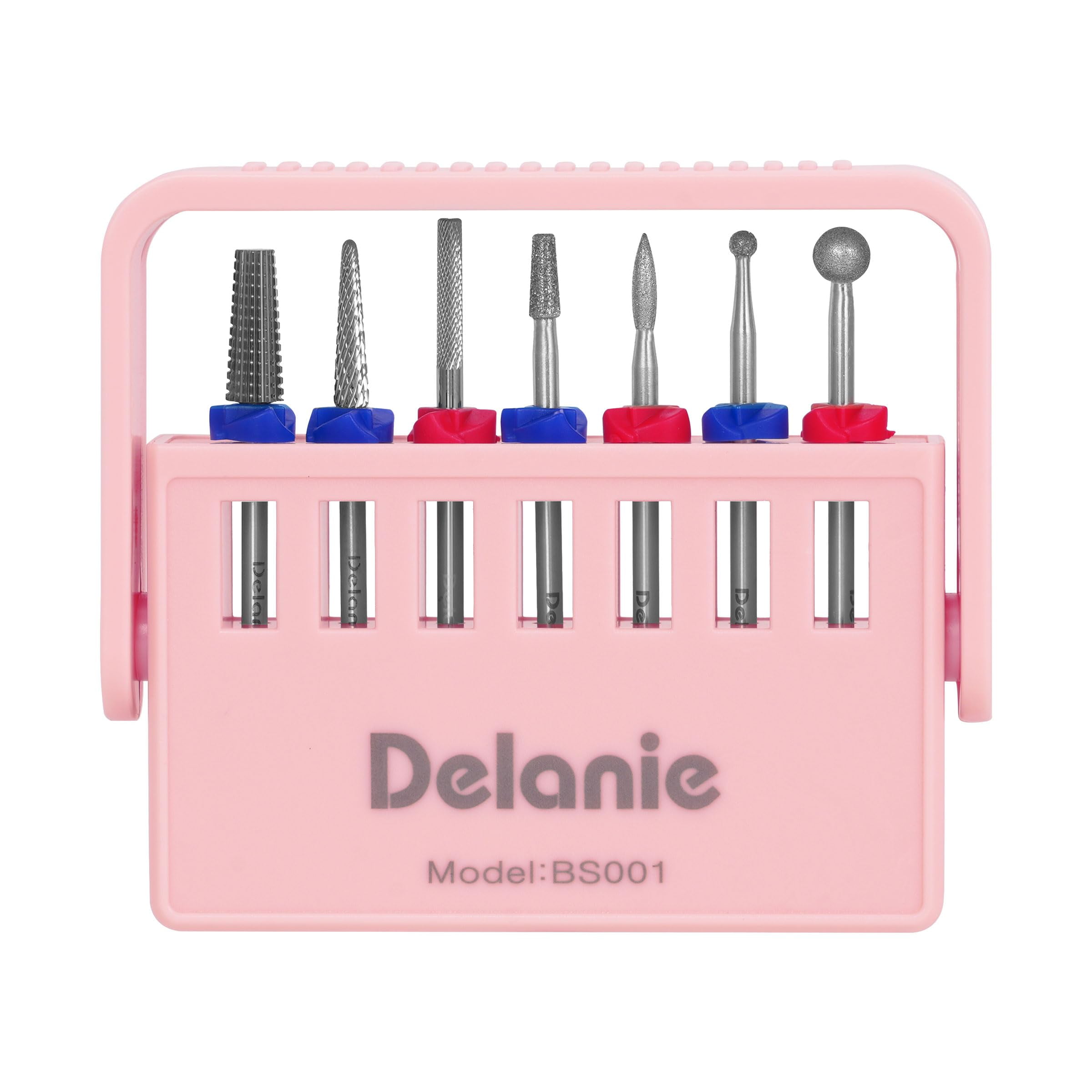 Delanie Professional Nail Drill Bit Set, 7 Pieces with Holder, Carbide ...