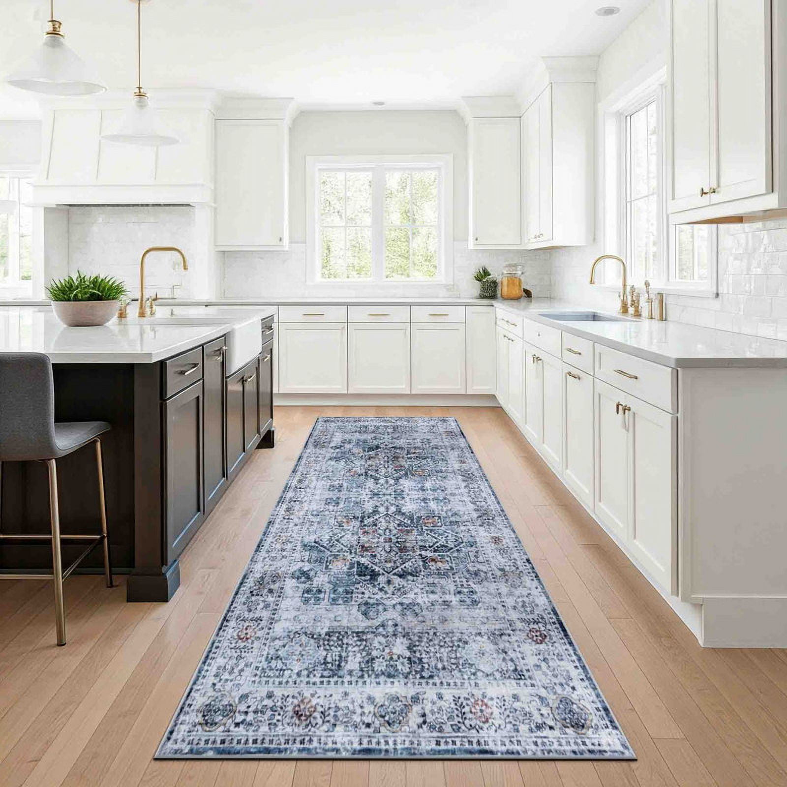 Delara Machine Washable Area Rug, Soft & Durable, Non-Slip Backing ...