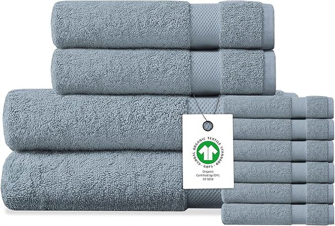 Delara Organic Cotton Luxuriously Plush Bath Towel 10 Piece Set|GOTS ...