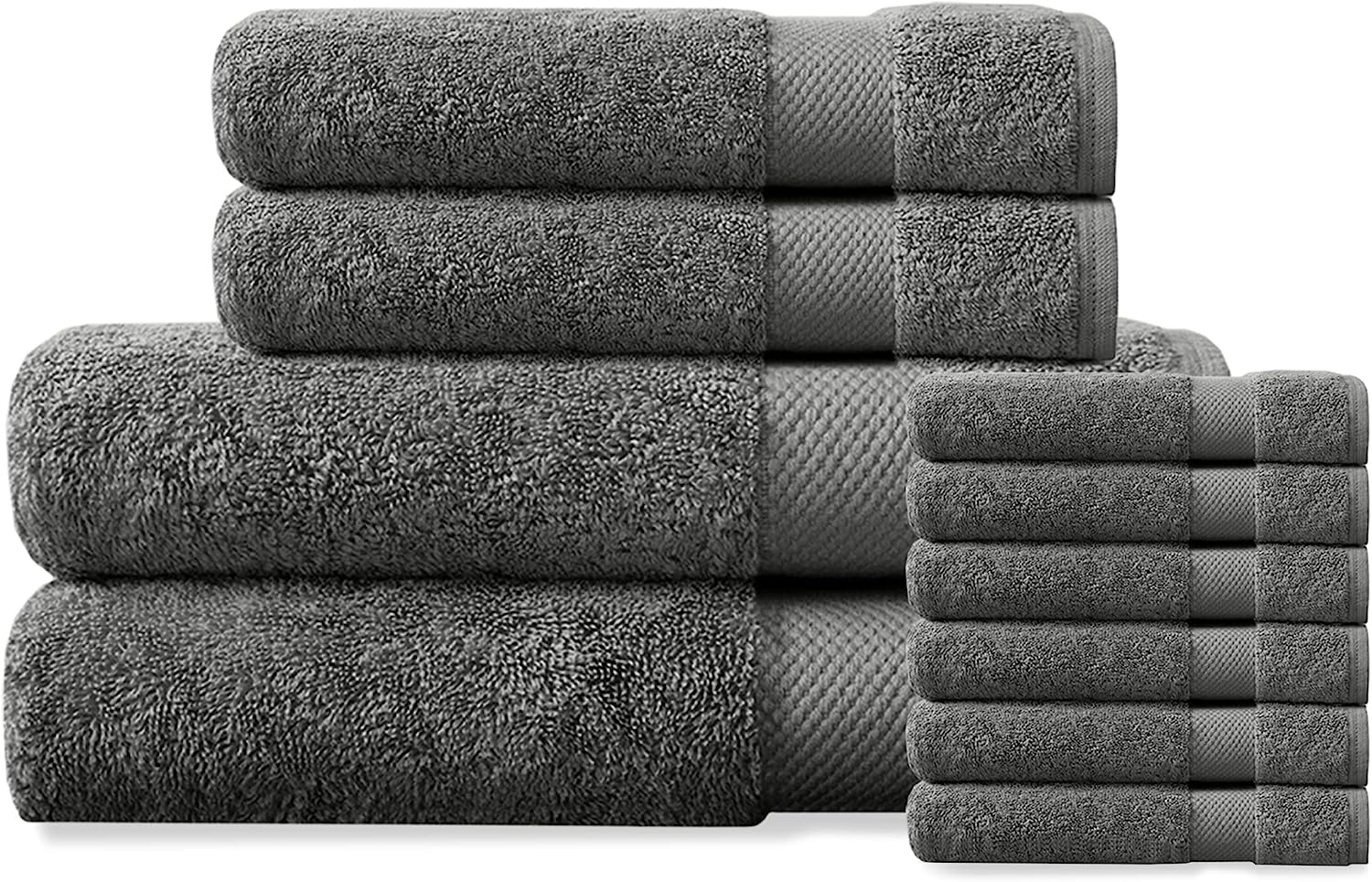 Delara Organic Cotton Luxuriously Plush Bath Towel 10 Piece Set|GOTS ...