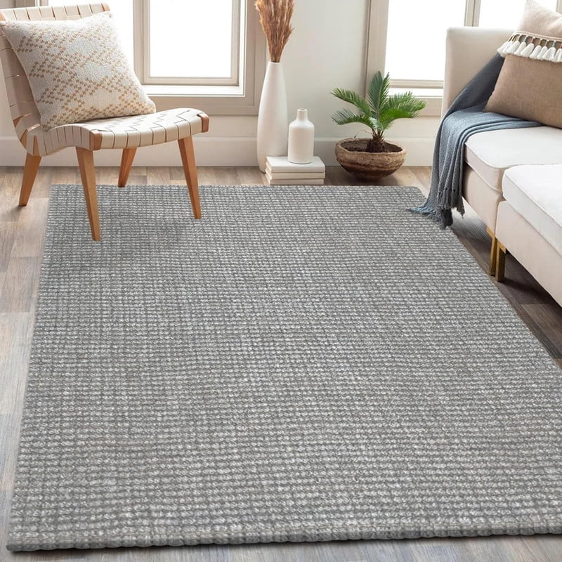 Delara Premium Handwoven Natural Fiber Area Rug 3’ x 5’, Boucle 60% ...