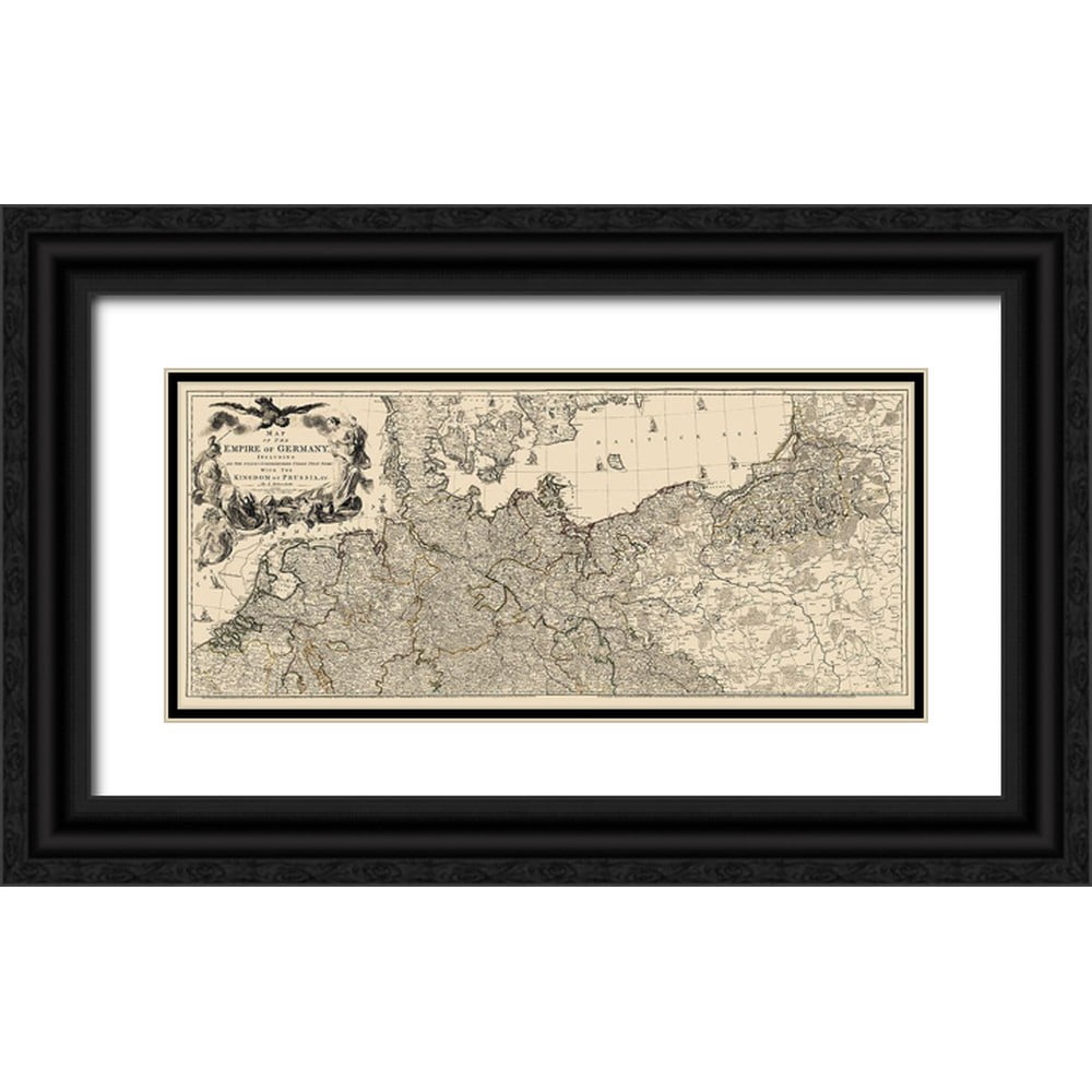 Delarochette 18x10 Black Ornate Wood Framed with Double Matting Museum ...