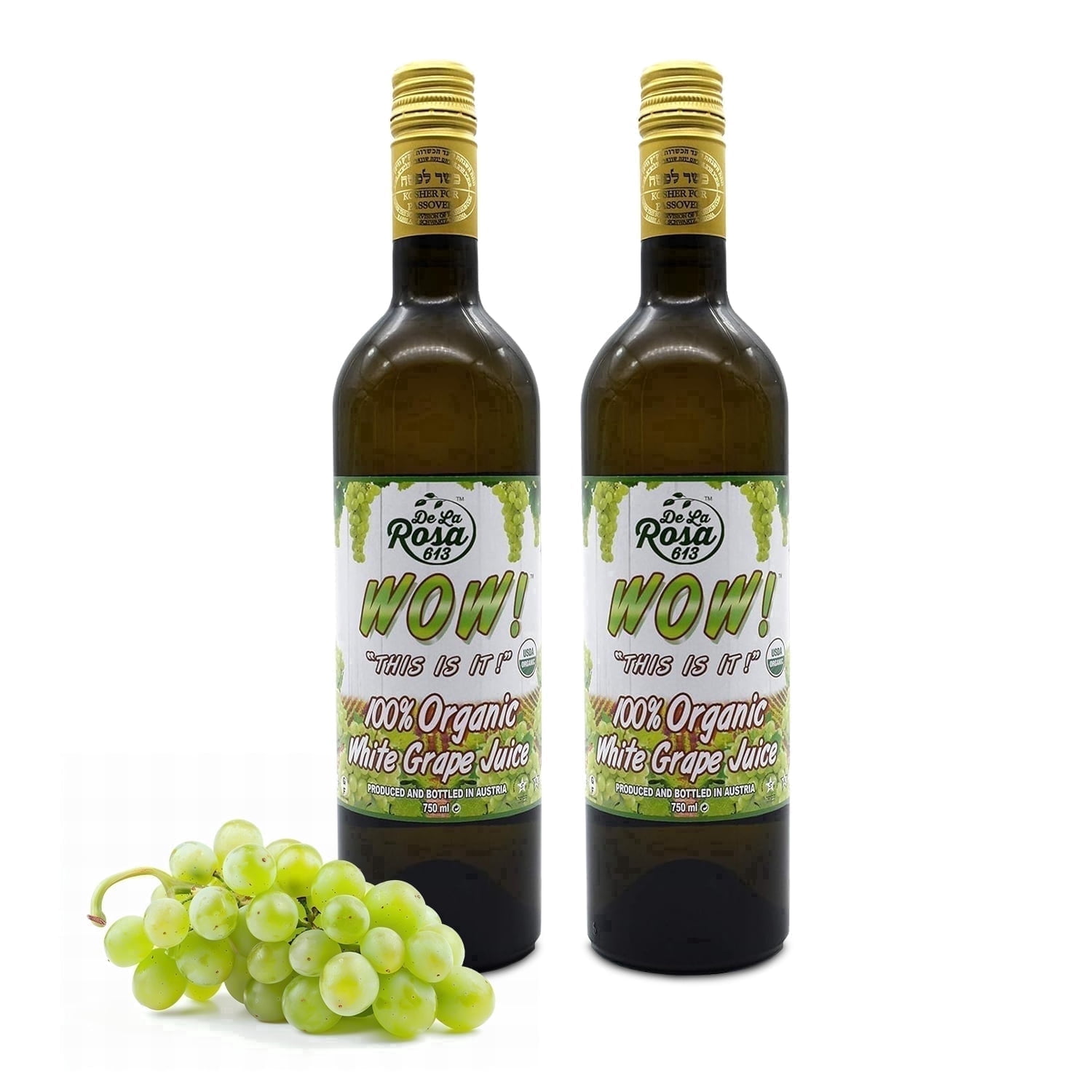 Delarosa613 White Grape Juice, Organic, 750 ml Bottle (Pack of 2 ...