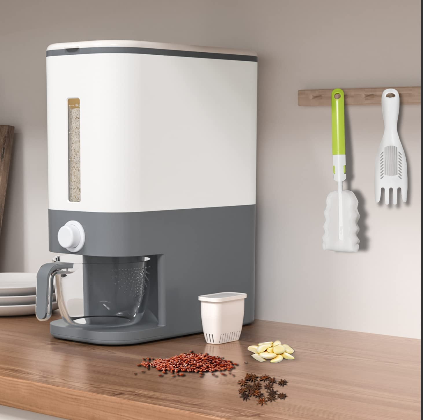 Delavala Rice Dispenser 2225 Lbs Rice Container with Measuring Cup ...