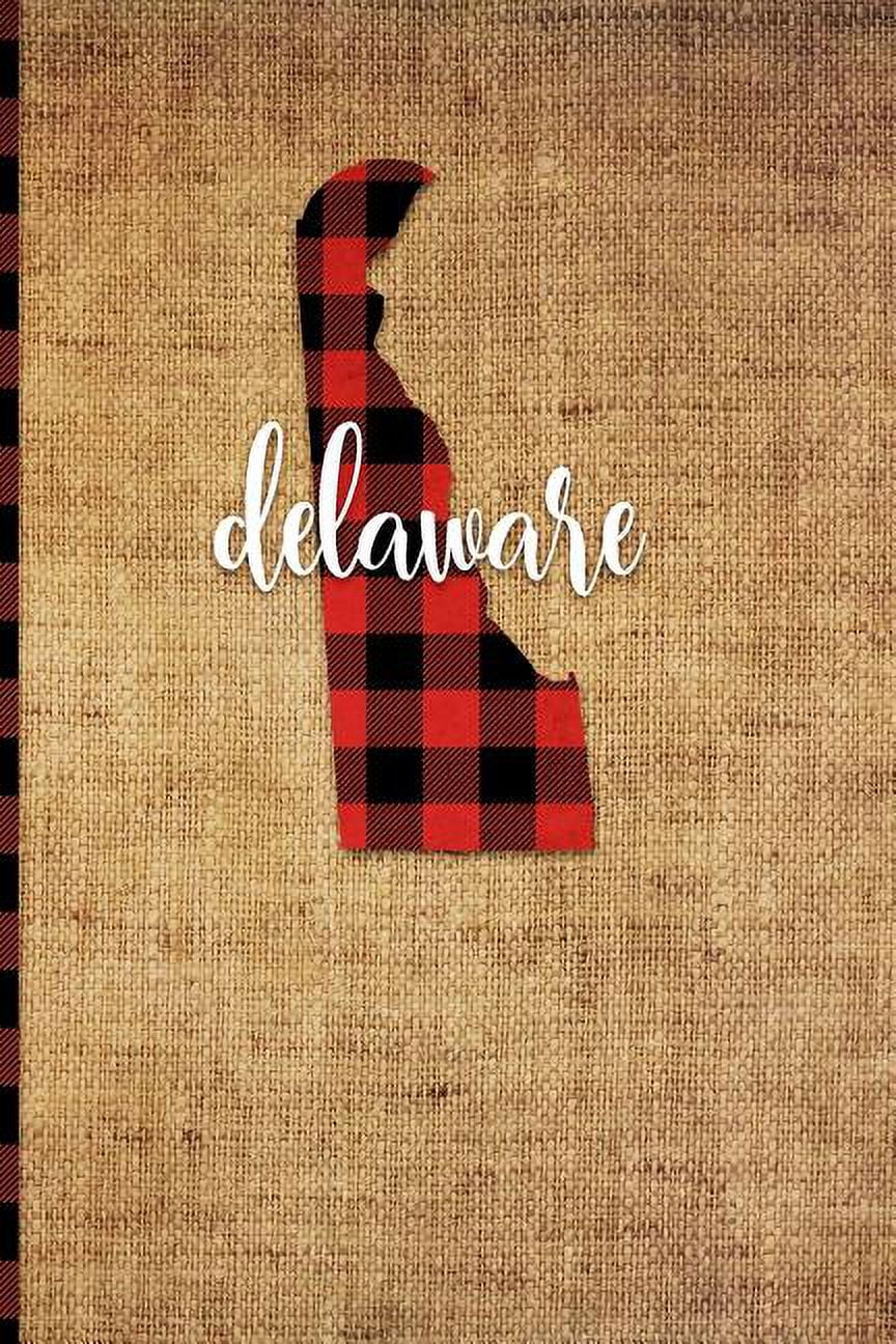 Delaware: 6" x 9" - 108 Pages: Buffalo Plaid Delaware State Silhouette ...