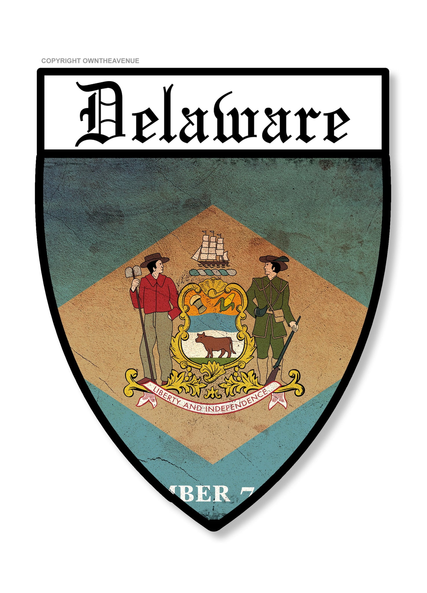 Delaware Badge Logo Vintage Style Car Truck Vinyl Sticker Decal 3.5 ...